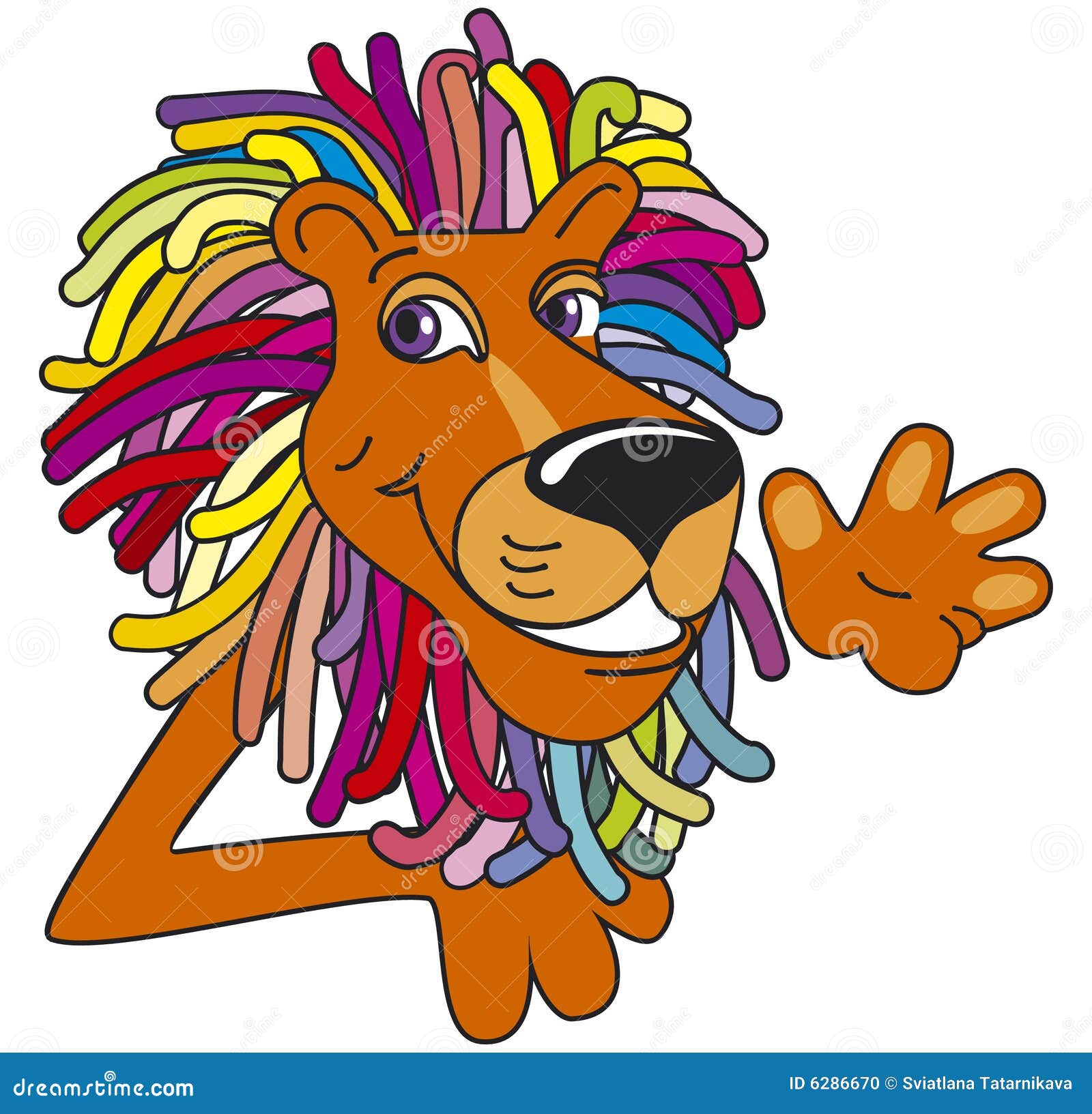 Multicolor lion stock vector. Illustration of humor, head - 6286670