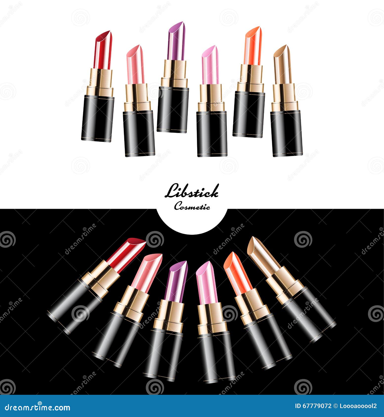 Multicolor Lipstick. Lipstick Collection. Vector Illustration. Stock ...