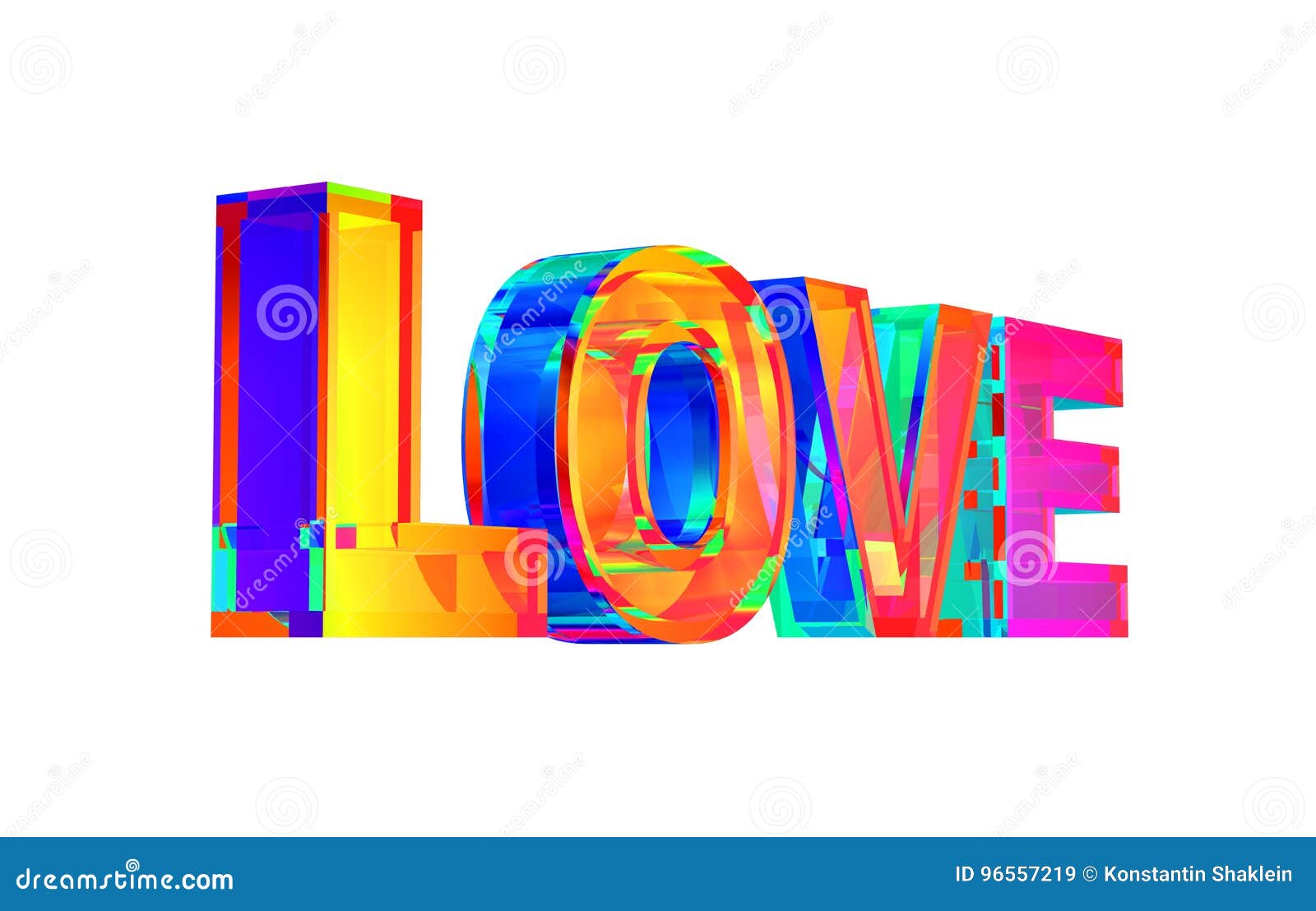 Multicolor Love Word on White Background Stock Illustration ...