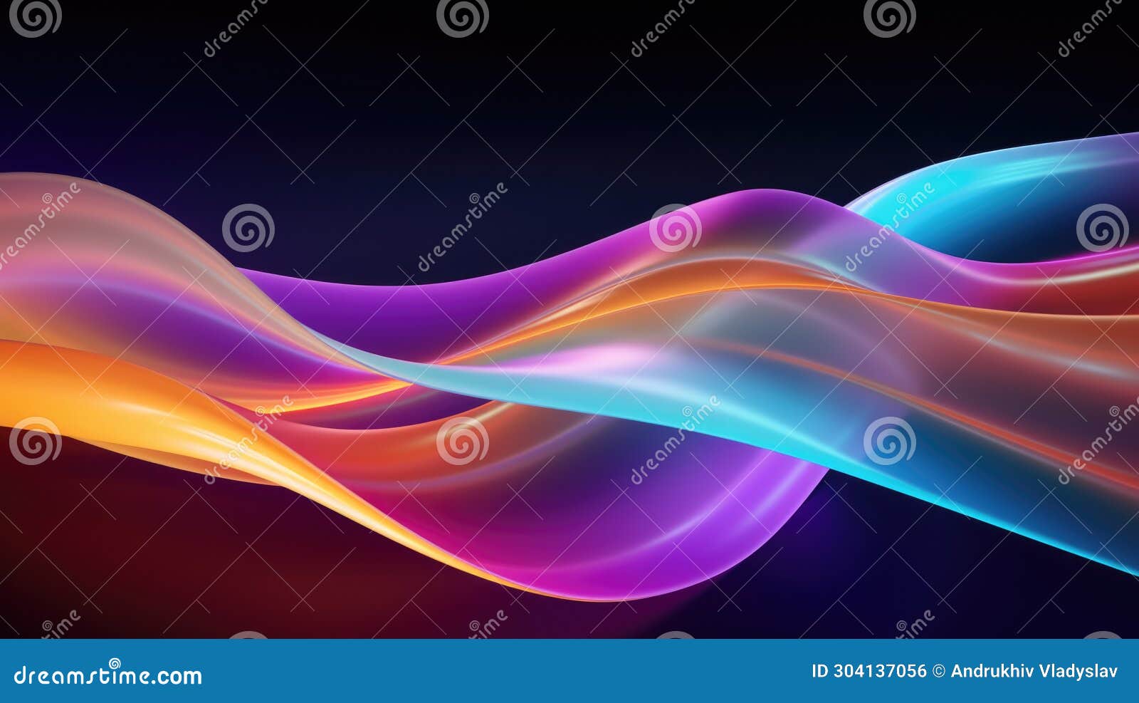 Multicolor Luminous Ribbon Background, Abstract Illustration Stock ...
