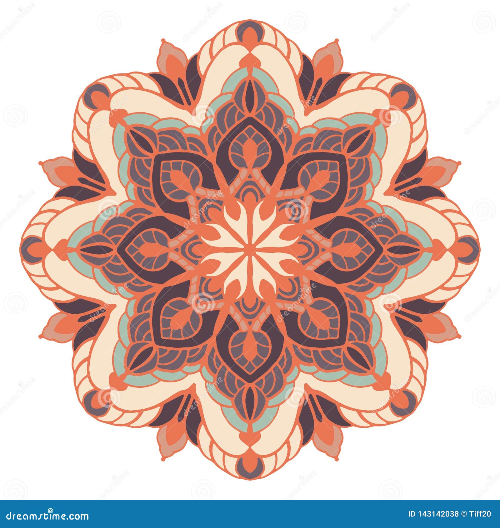 Multicolor Mandala on White Background Stock Vector - Illustration of ...