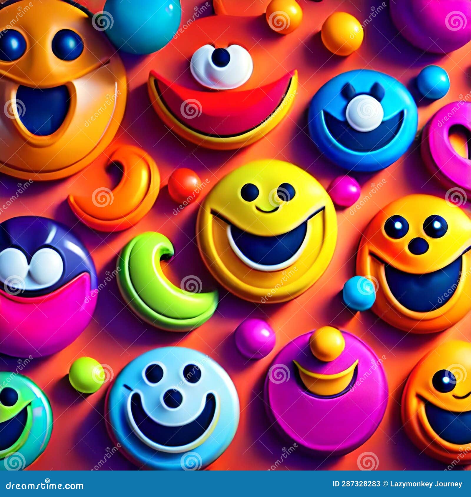 Many Smiley Faces Surround An Orange Smiley Face Royalty-Free Stock ...