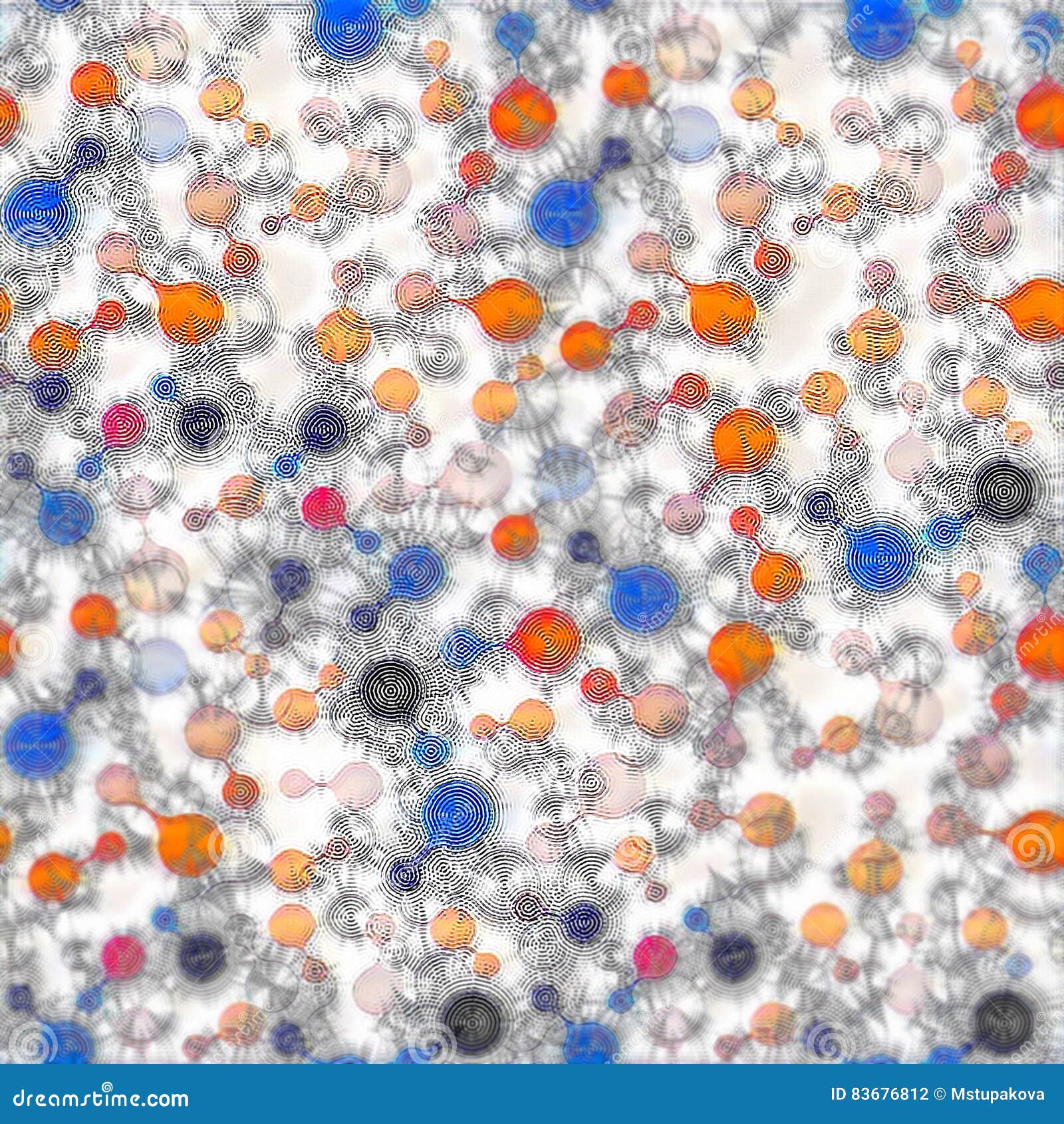 Multicolor Molecules Flat Design Stock Illustration - Illustration of ...