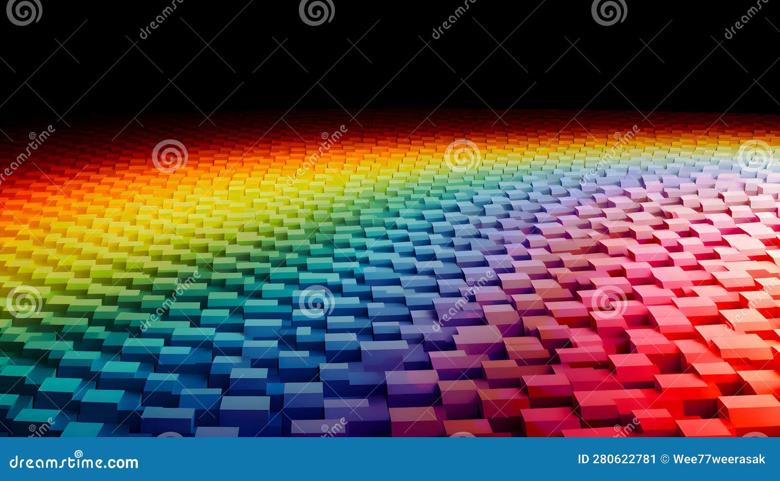 Multicolor Mosaic Cubes on a Black Background GenerativeAI Stock ...