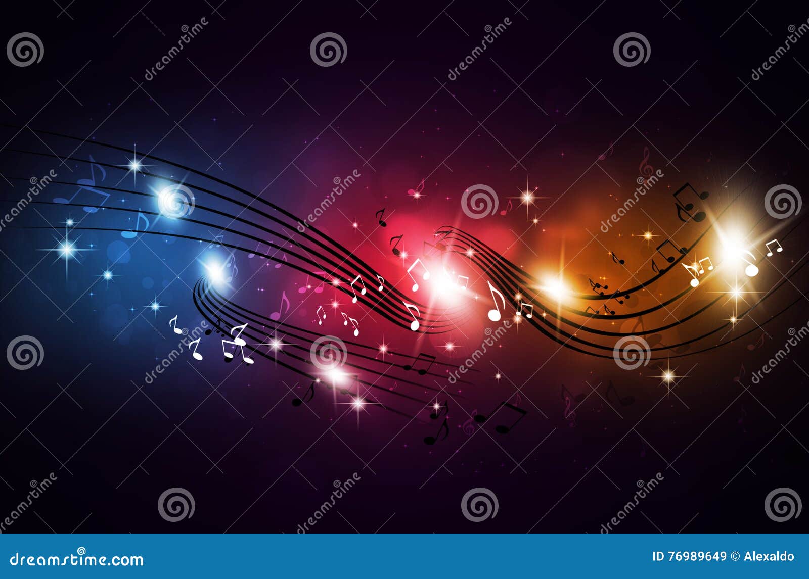 Multicolor Music Notes stock illustration. Illustration of flyer - 76989649