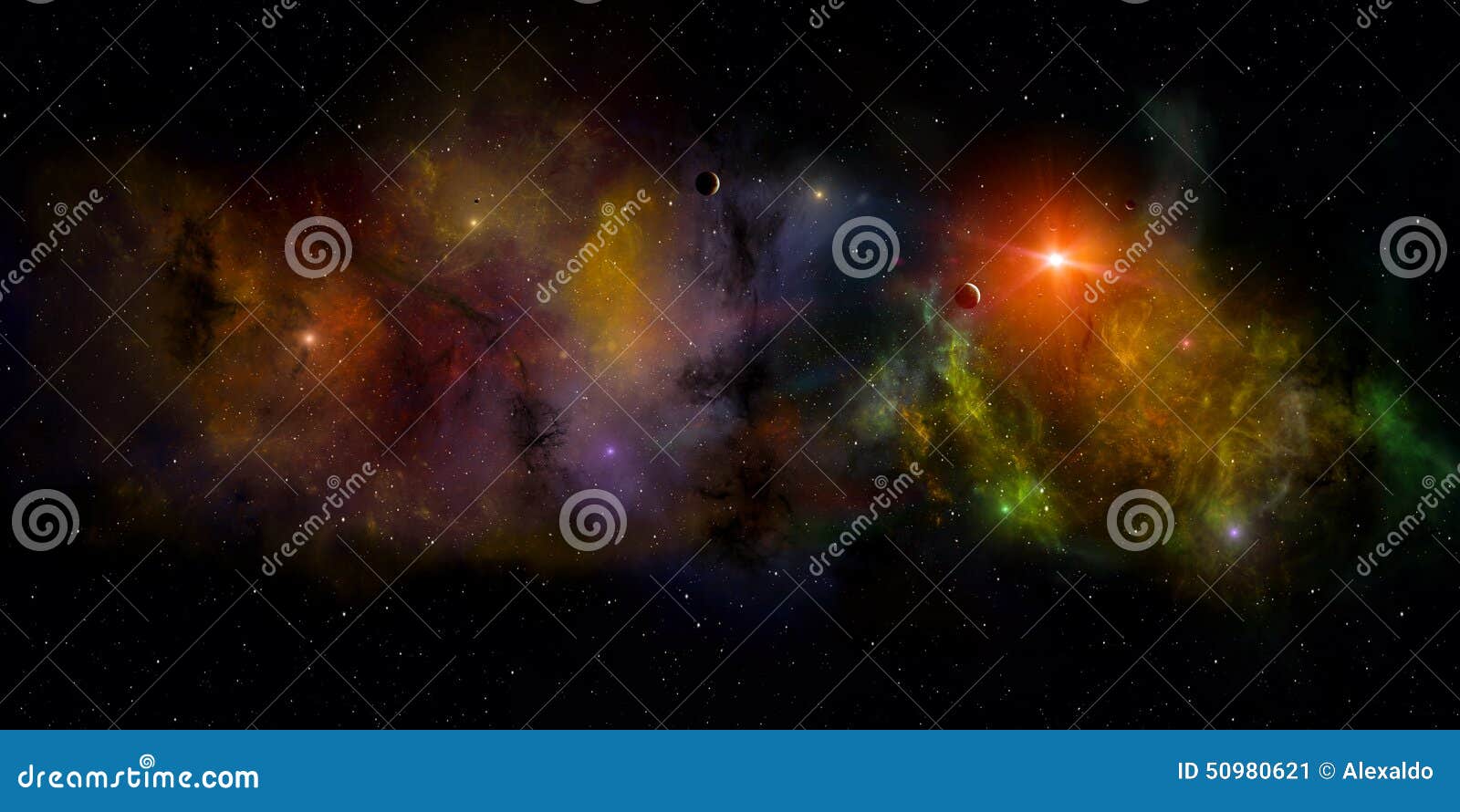 Multicolor Nebula stock illustration. Illustration of astrology - 50980621