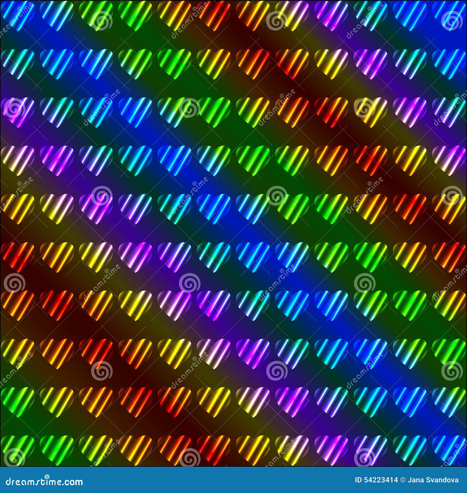 Multicolor Neon Hearts Background Stock Vector - Illustration of ...