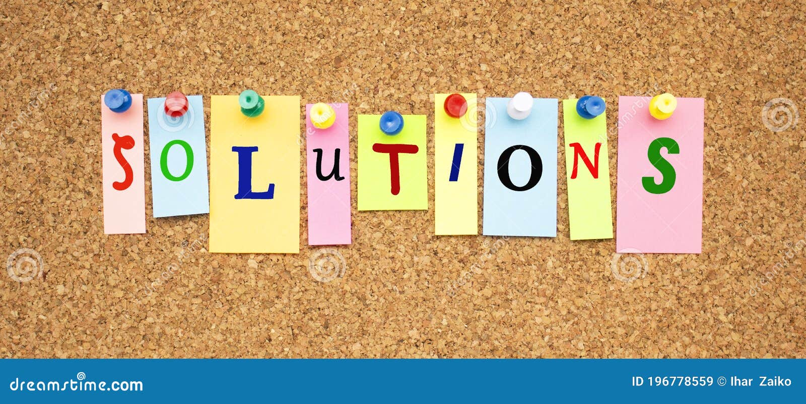 Multicolor Notes with Letters Pinned on a Cork Notice Board Stock Image ...