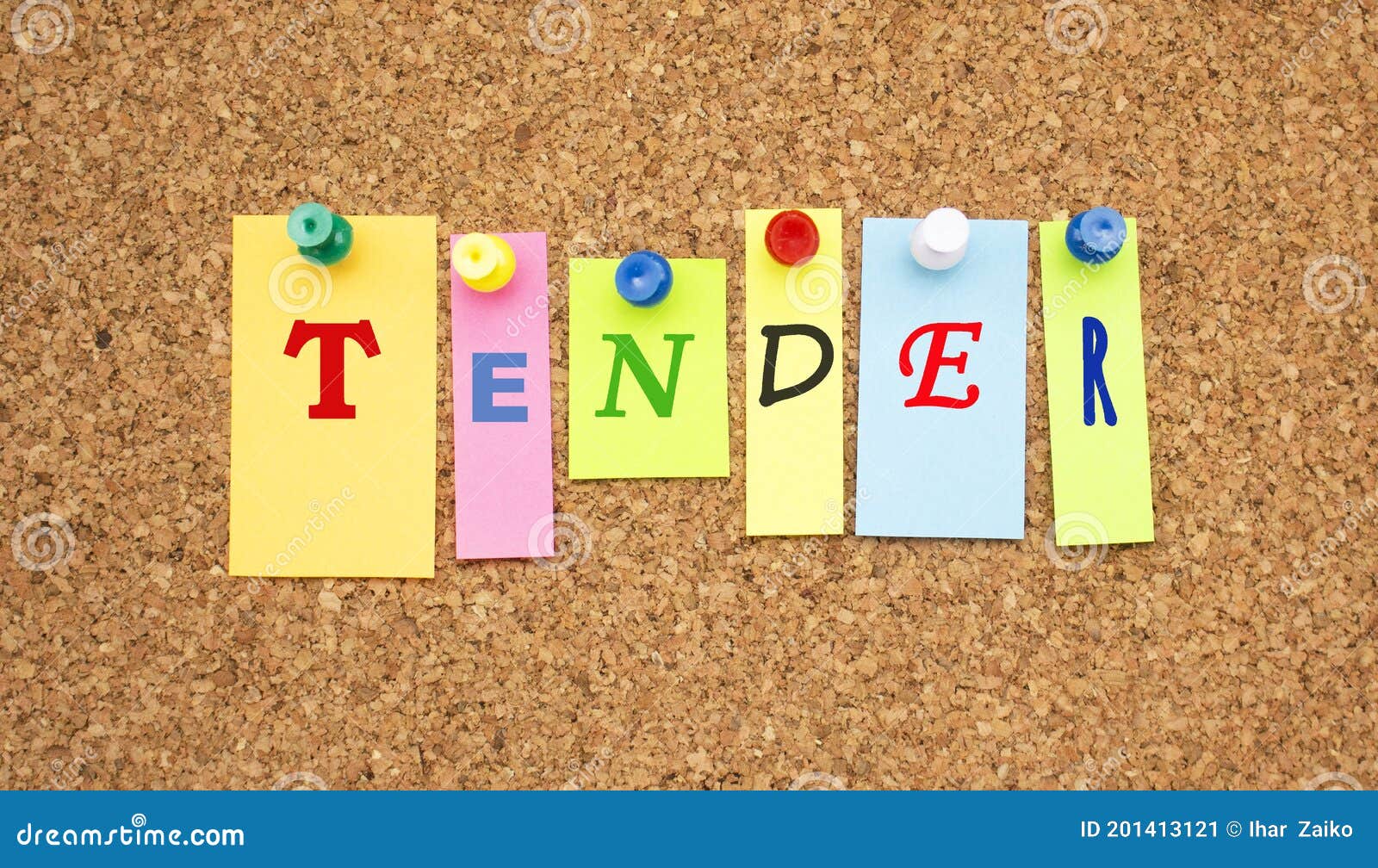 Multicolor Notes with Letters Pinned on a Cork Notice Board Stock Image ...