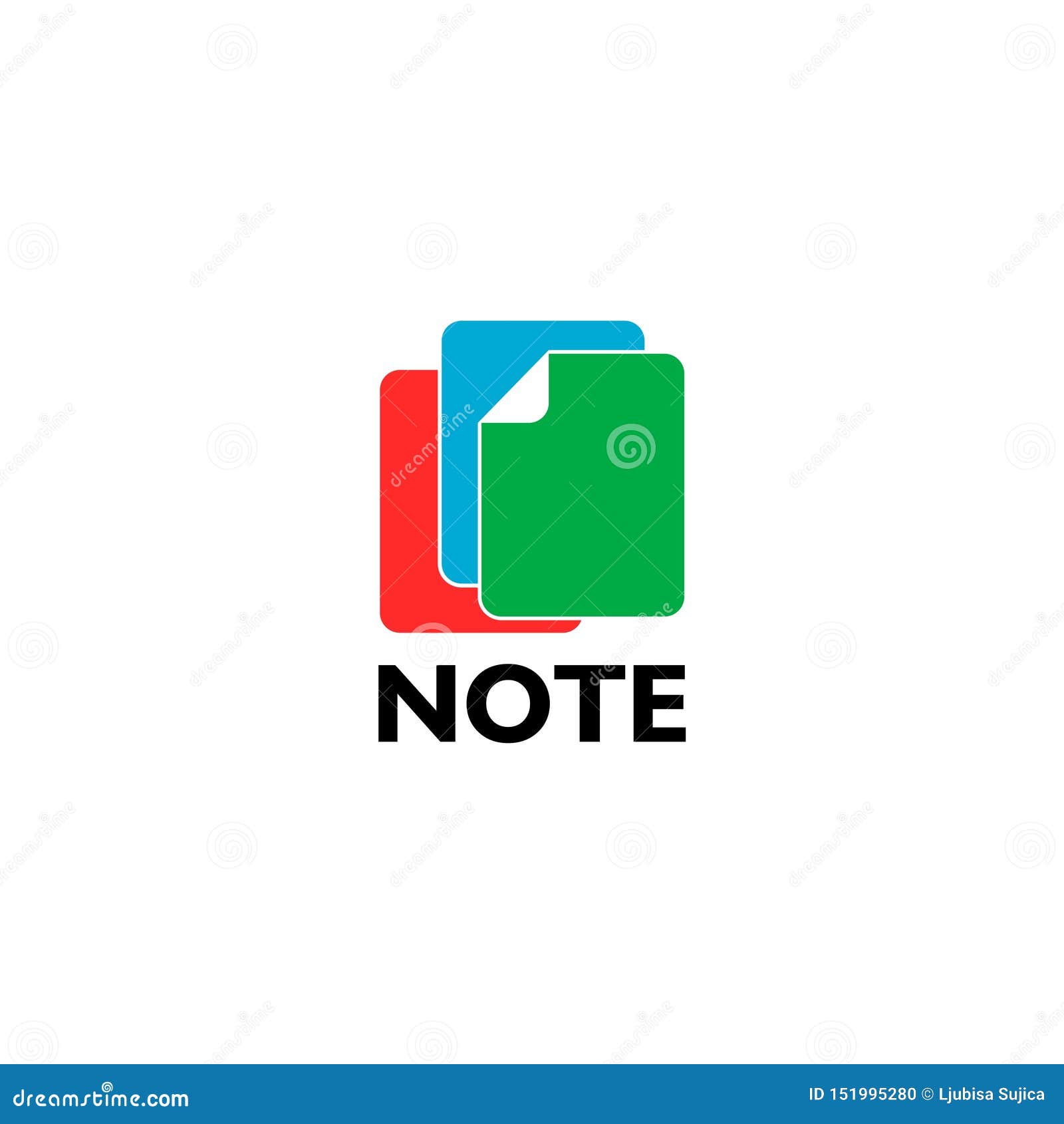 Multicolor Notes Logo, Colored Sheets of Note Papers Stock Vector ...