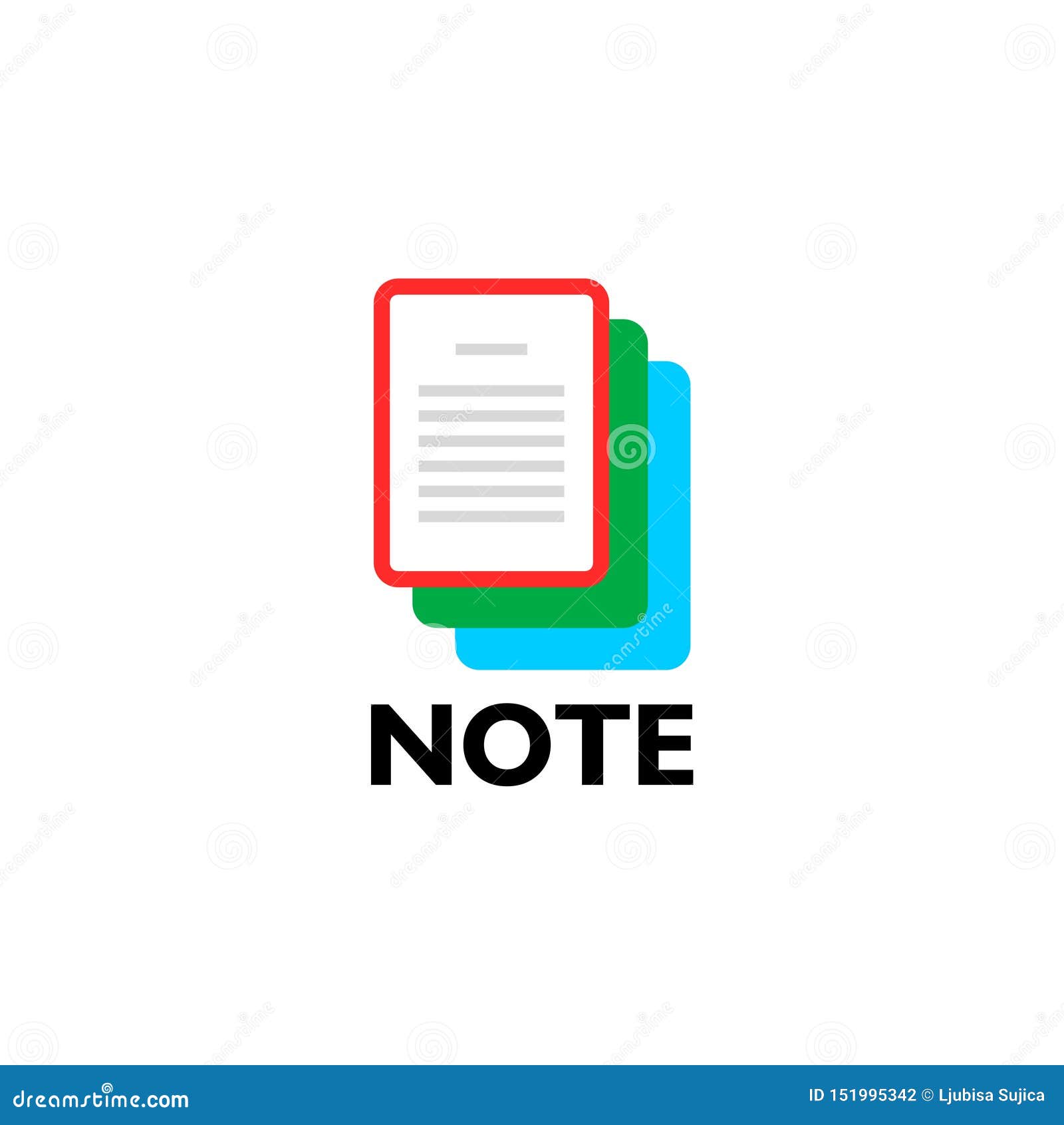 Multicolor Notes Logo, Colored Sheets of Note Papers Stock Vector ...