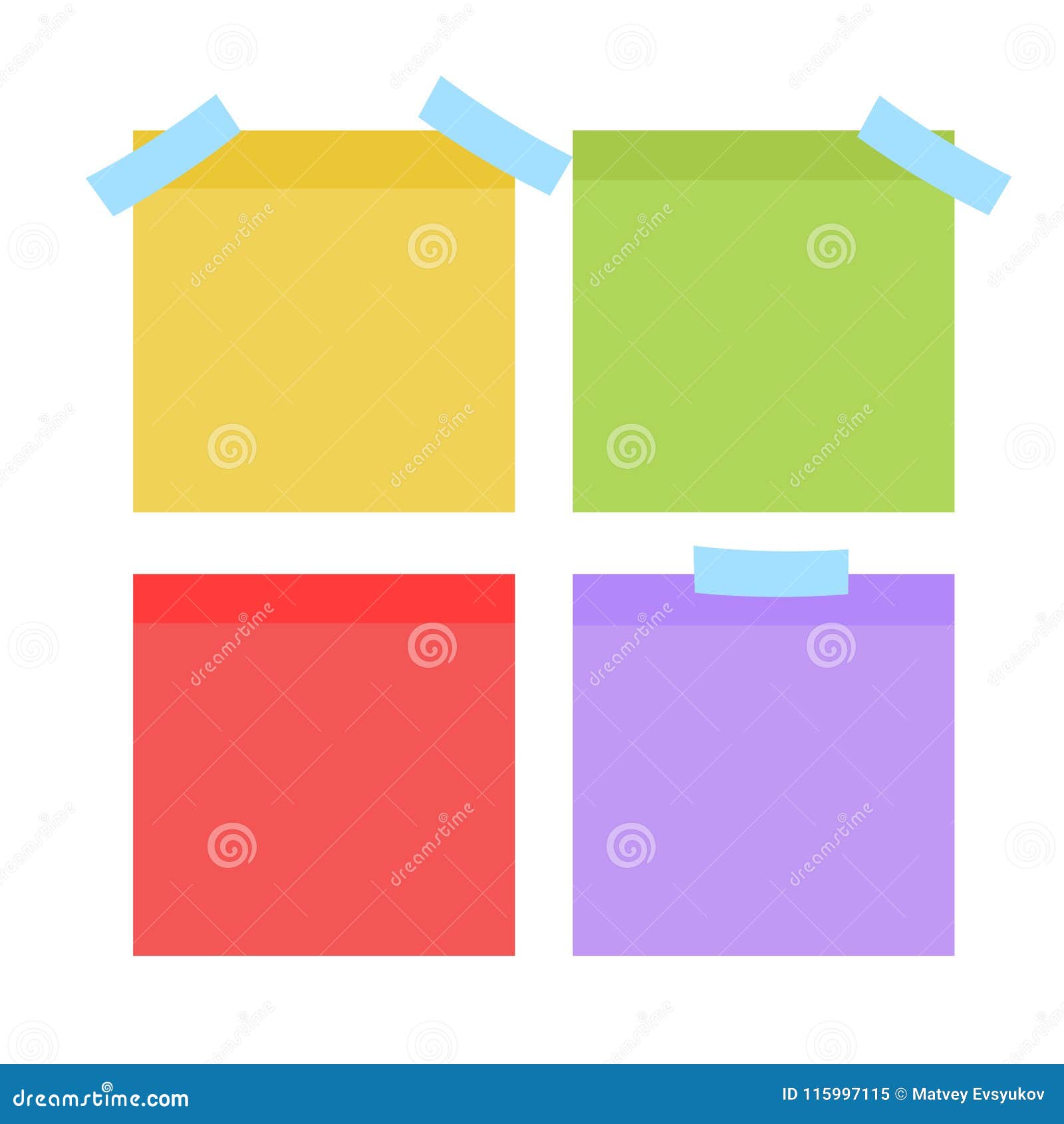 Multicolor Notes Post. Colored Sticky Note Set Stock Vector ...