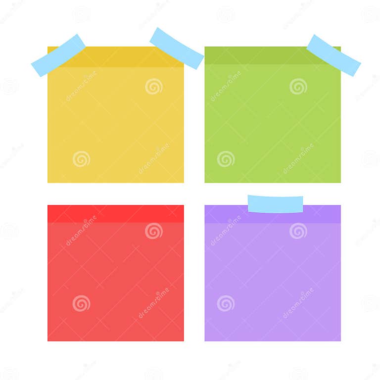 Multicolor Notes Post. Colored Sticky Note Set Stock Vector ...