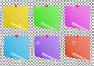 Multicolor Notes on Transparent Background Post it . Colored Sticky ...