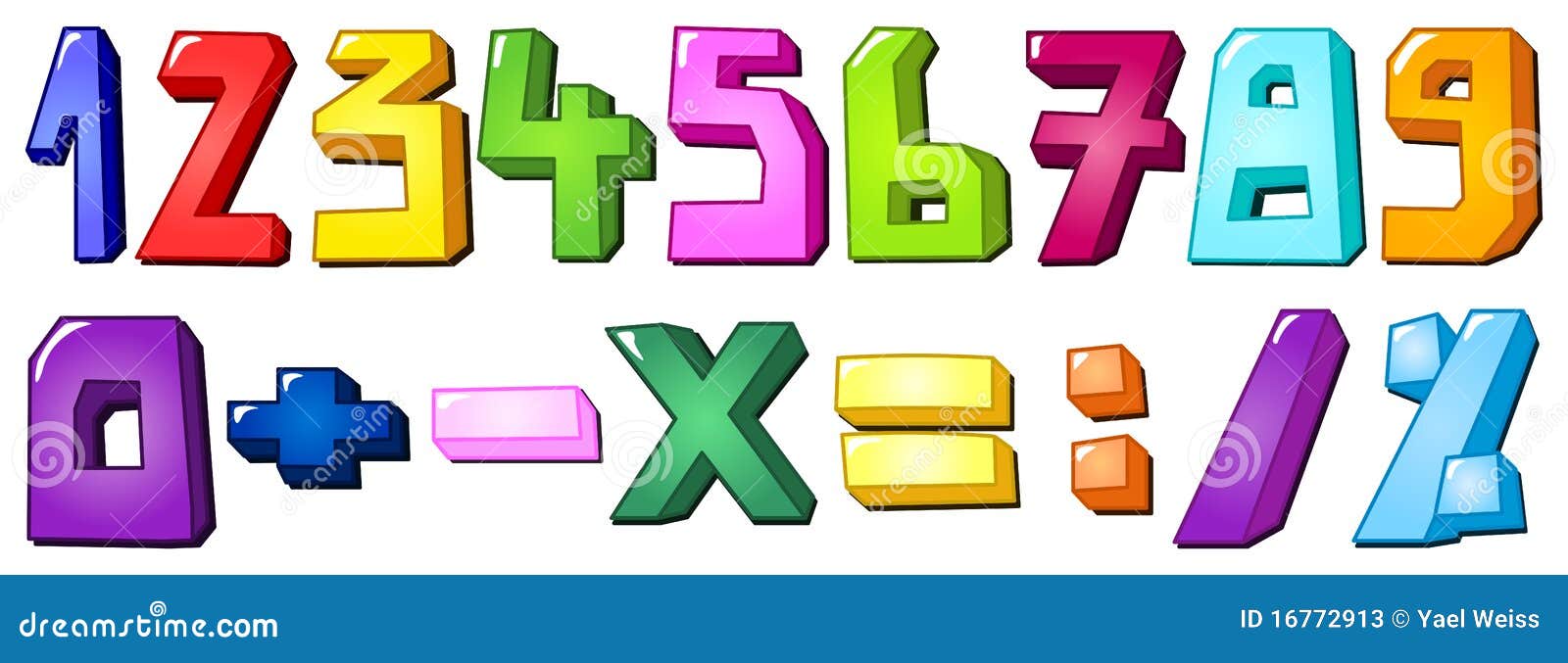 Multicolor numbers stock vector. Illustration of four - 16772913