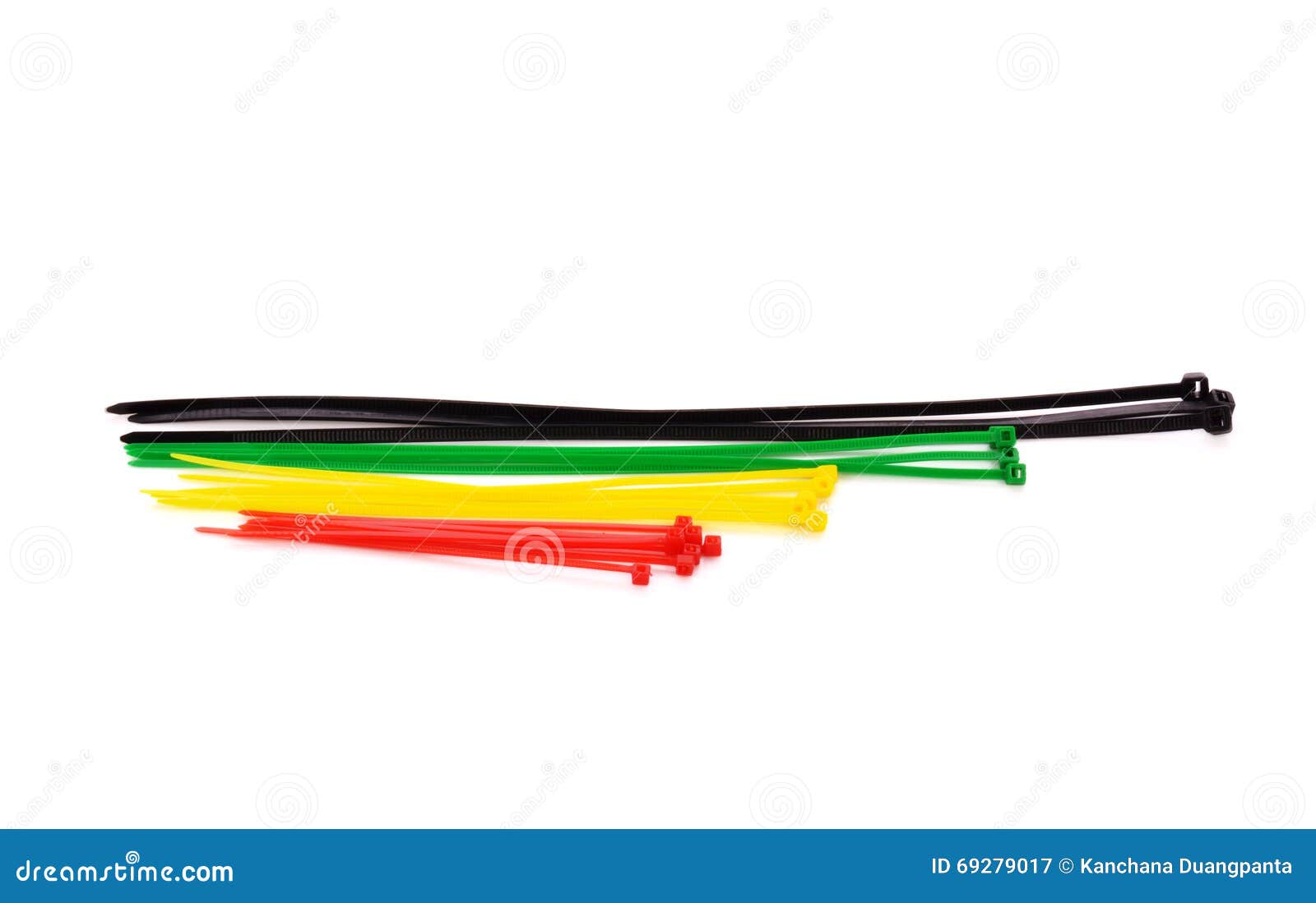 Multicolor Nylon Cable Ties on White Background Stock Image - Image of ...