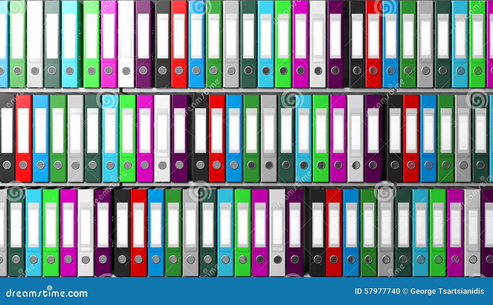 Multicolor Office Folders with Blank Label Stock Illustration ...