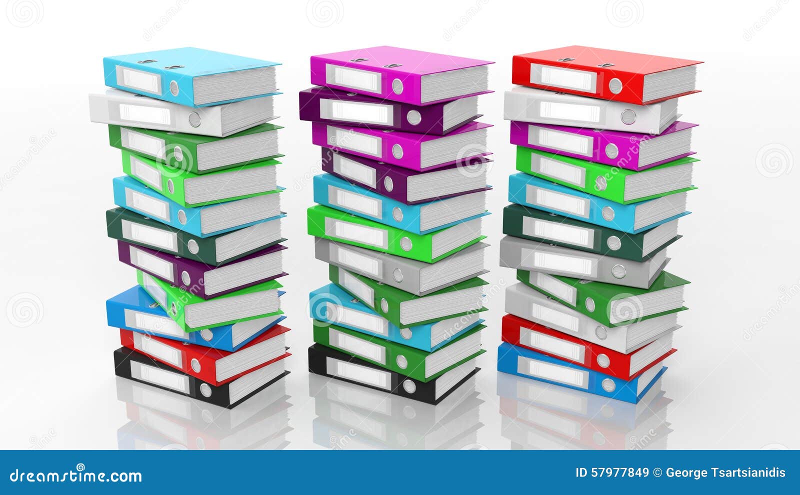 Multicolor Office Folders with Blank Label Stock Illustration ...