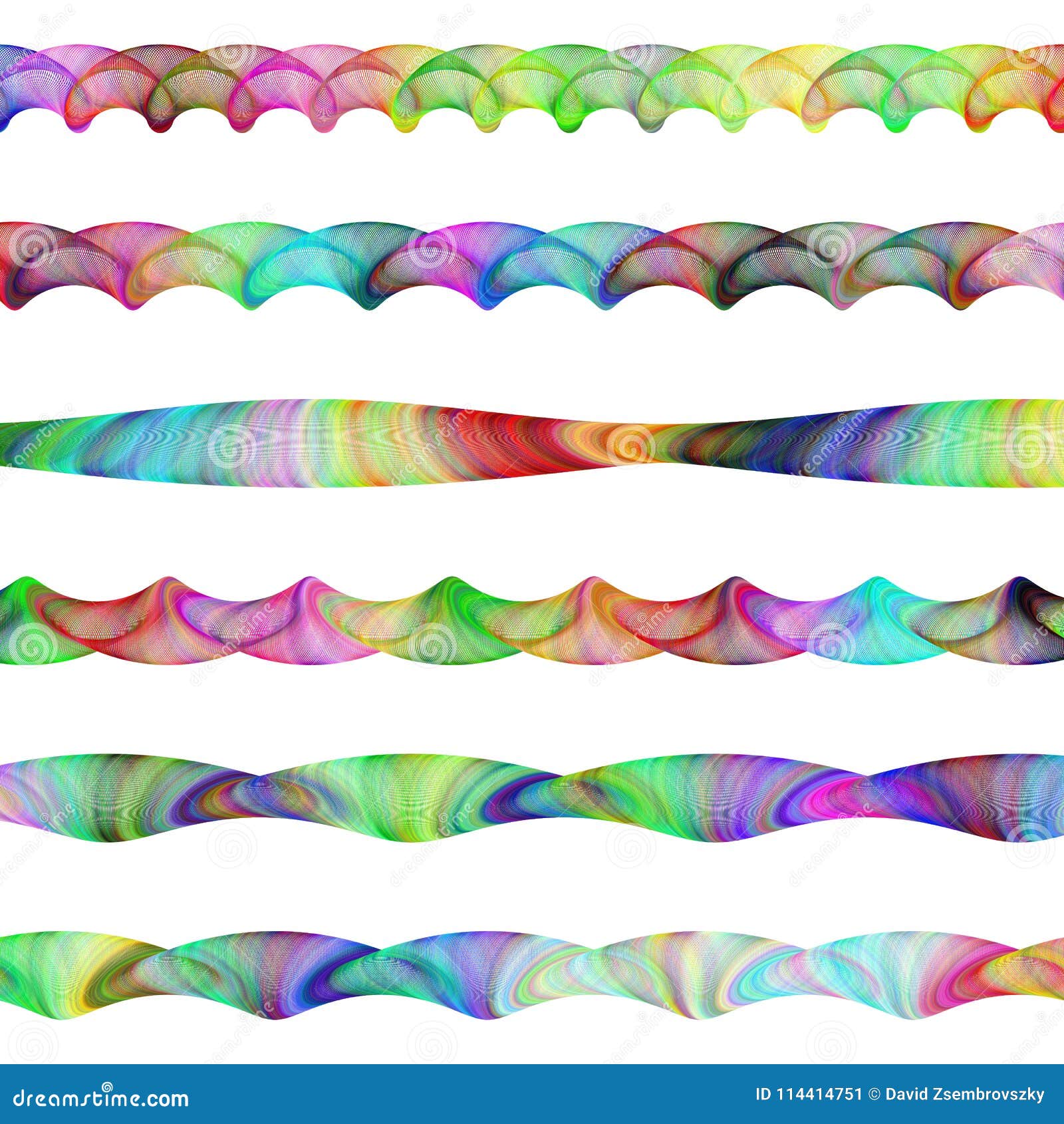 Multicolor Page Divider Line Design Set Stock Vector - Illustration of ...