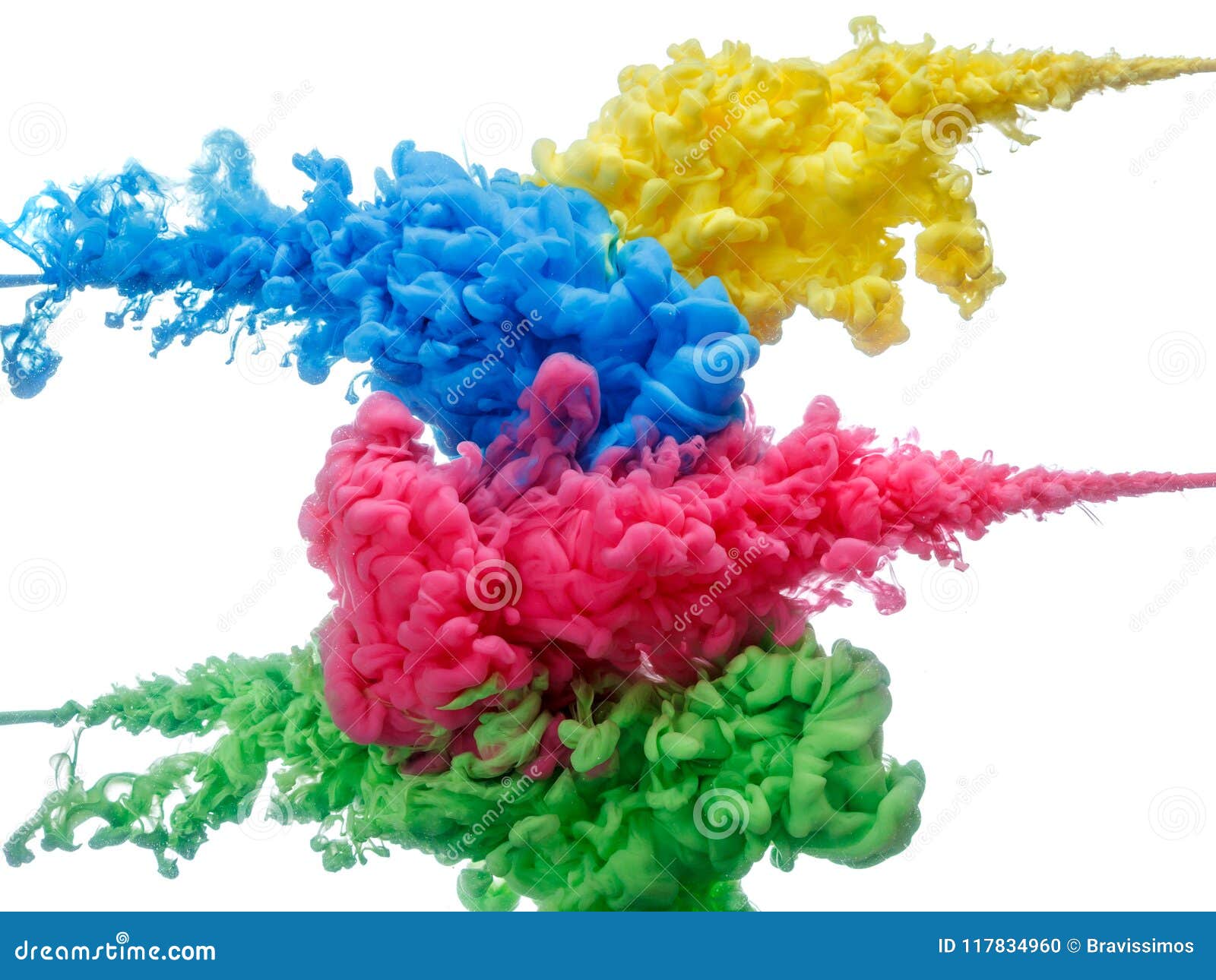 Multicolor Paint Splash Isolated on White Background Stock Photo ...