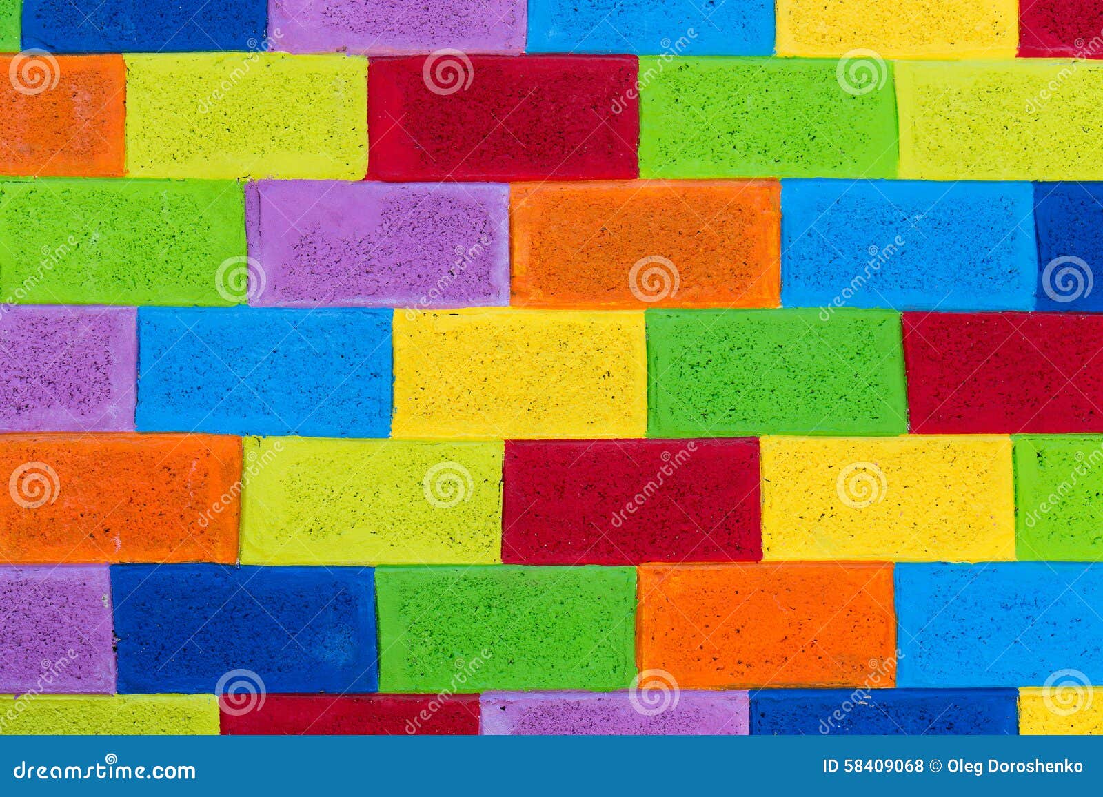 Multicolor Painted Brick Wall Texture Stock Photo - Image of cement ...