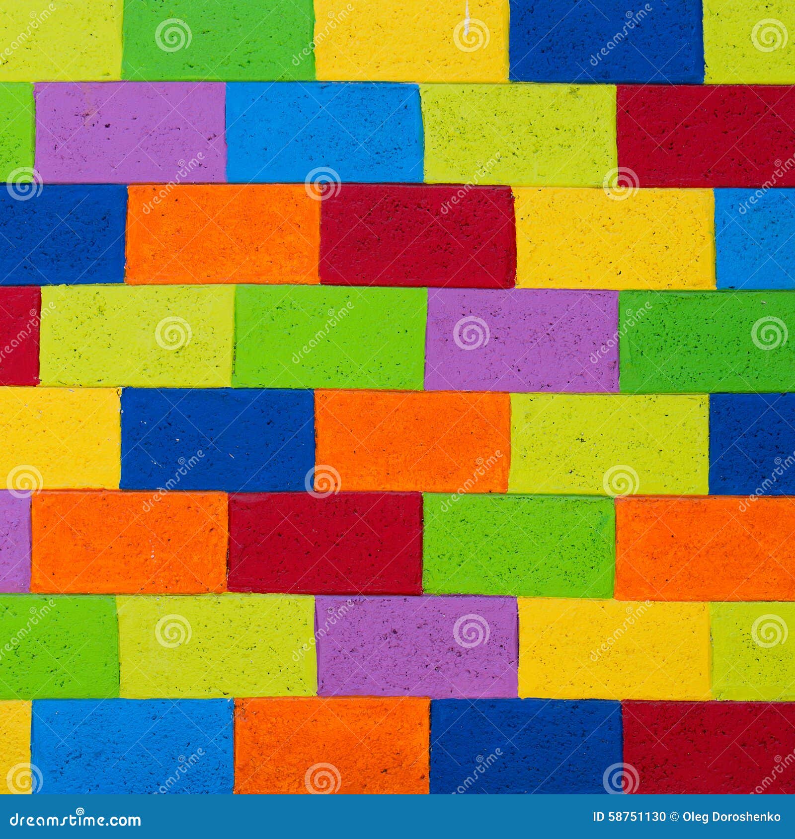 Multicolor Painted Brick Wall Texture Stock Photo - Image of effect ...