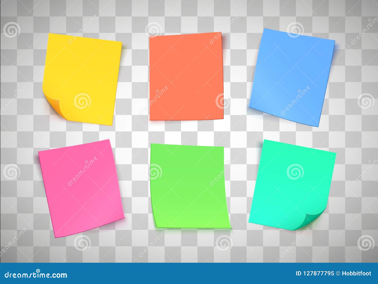 Multicolor Paper Notes On Transparent Background. Post It Note. Cartoon ...