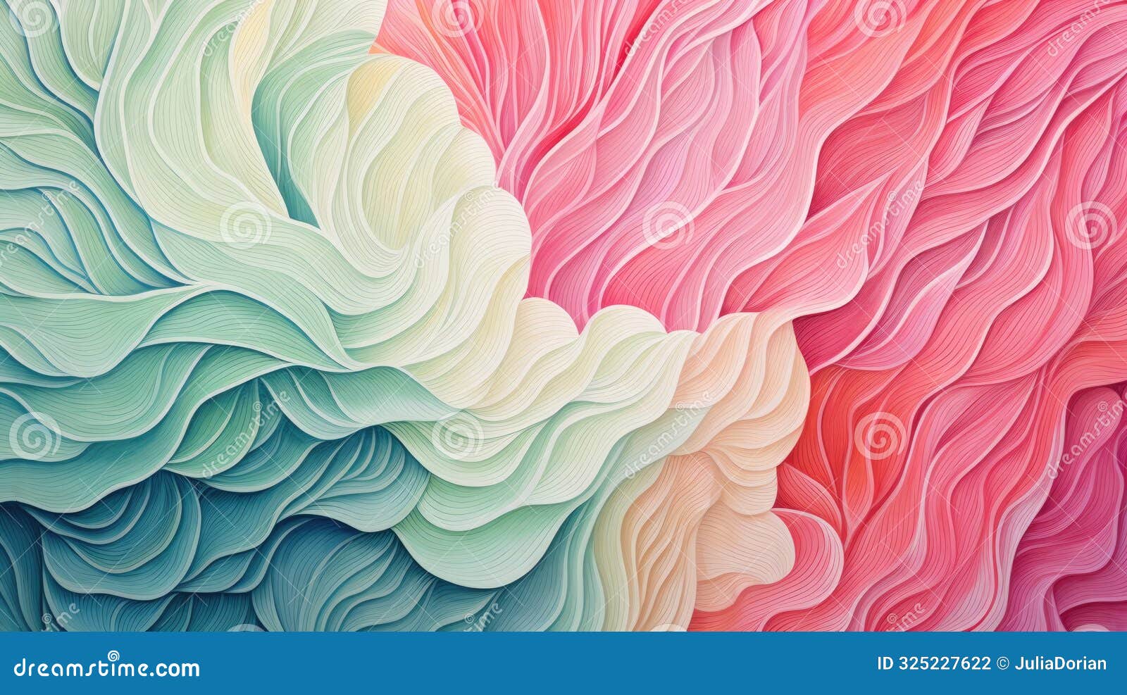 Multicolor Pastel Waves Flowing in a Seamless Pattern Resembling a ...