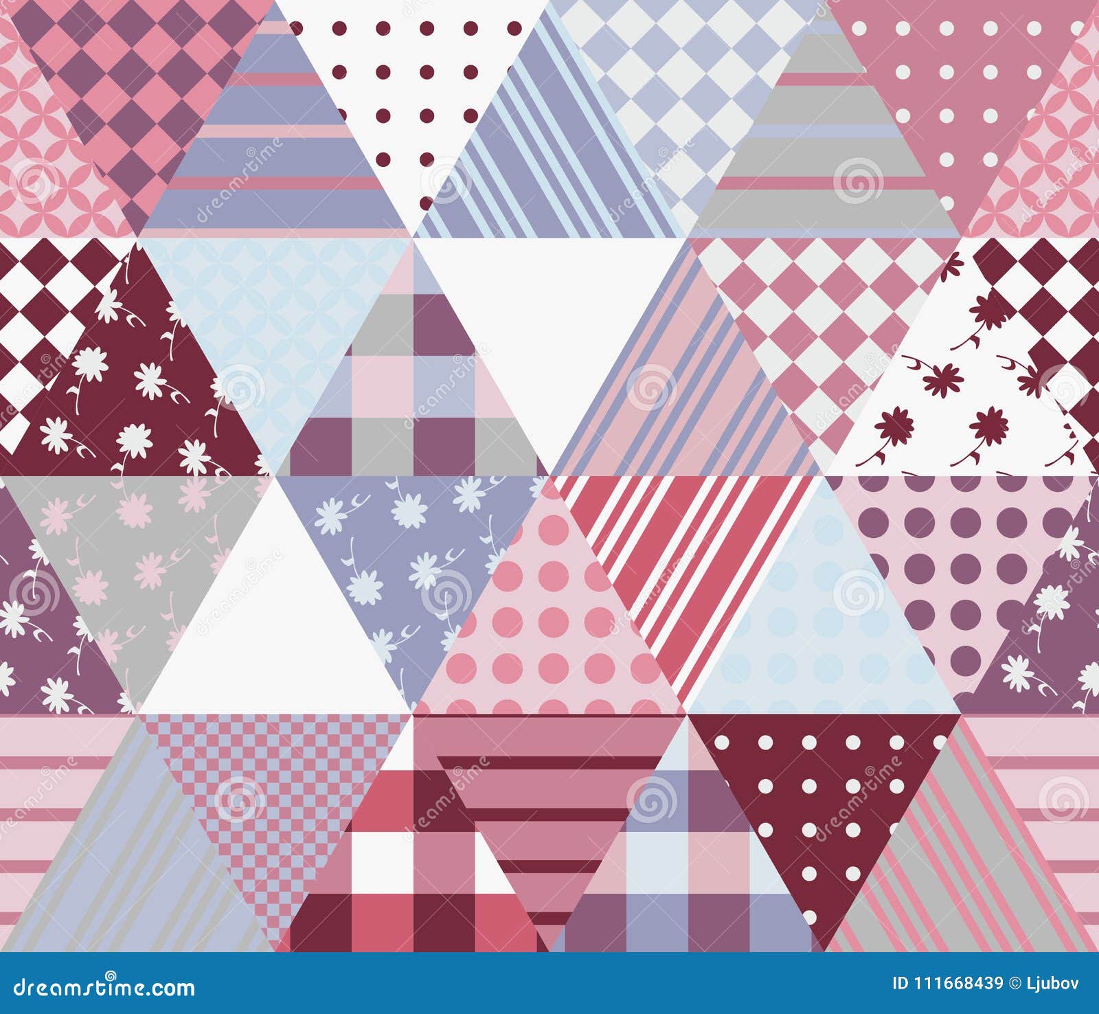 Multicolor Patchwork Pattern. Seamless Vector Illustration of Quilt Stock Vector - Illustration ...