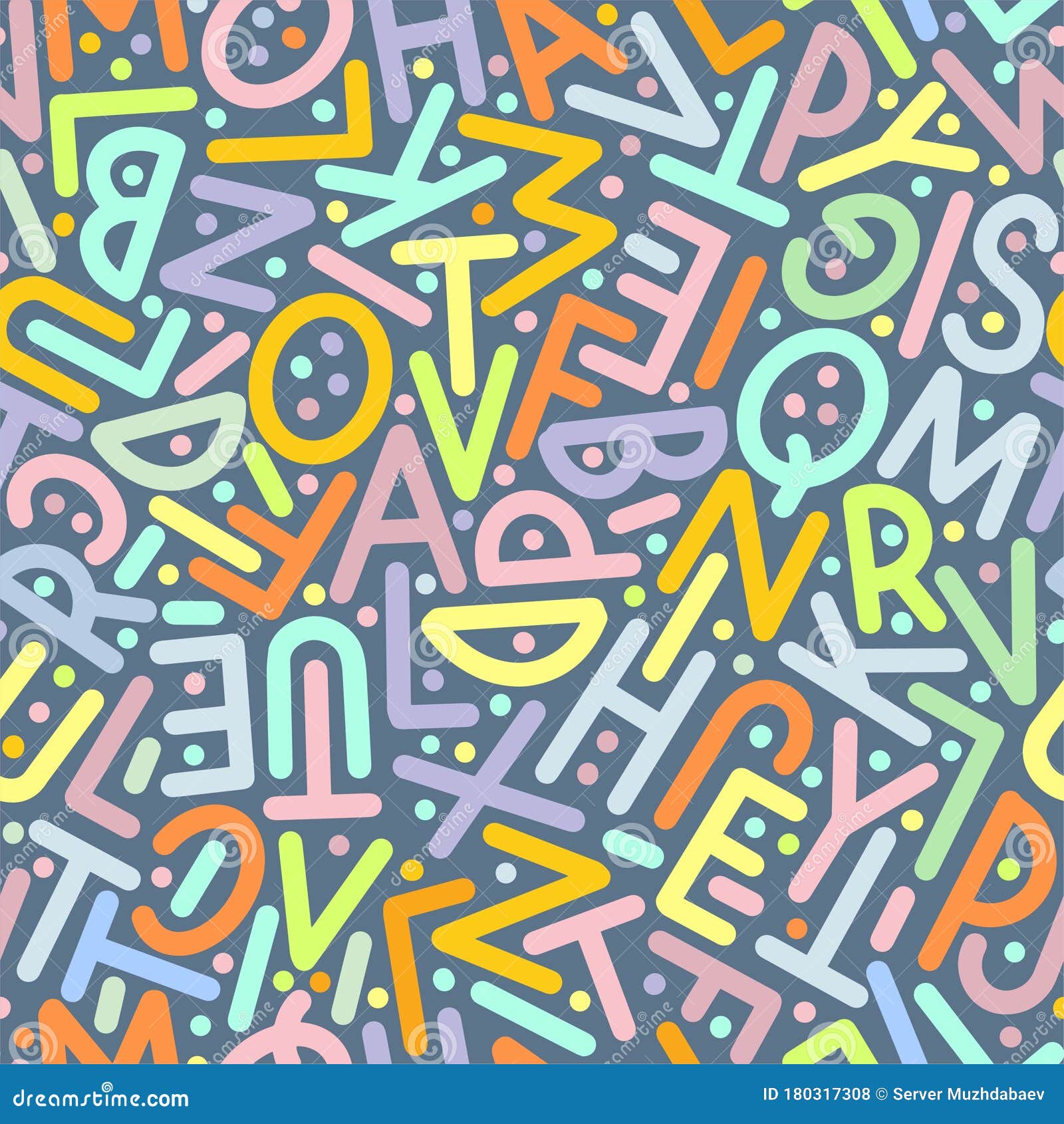 Multicolor Pattern of Letters of the English Alphabet. Stock Vector ...