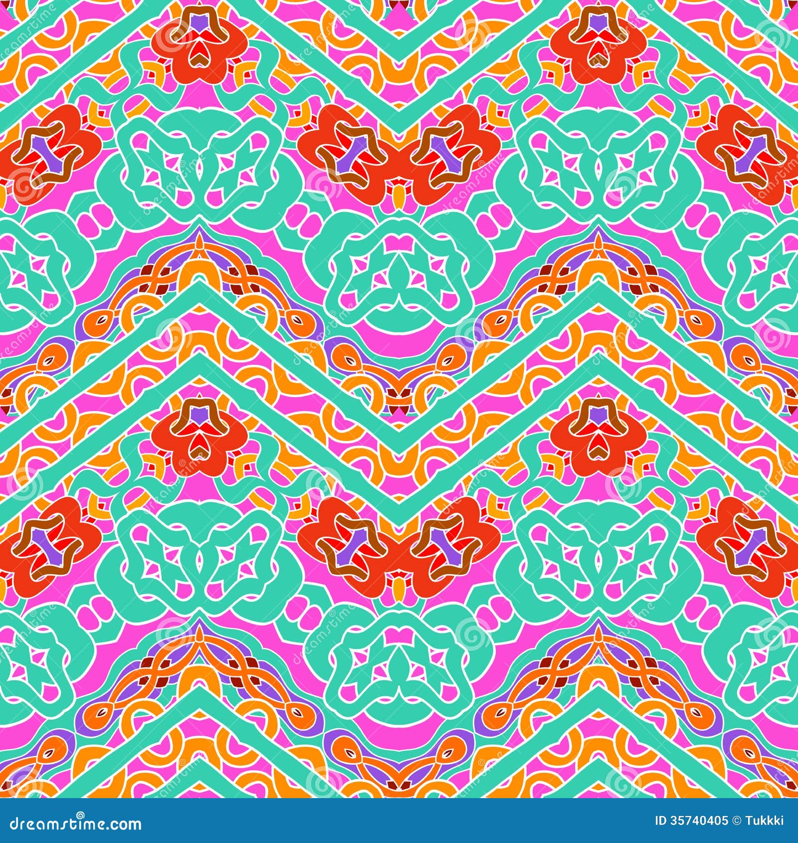 Multicolor Pattern with Ornamental Zigzag Lines Stock Vector ...