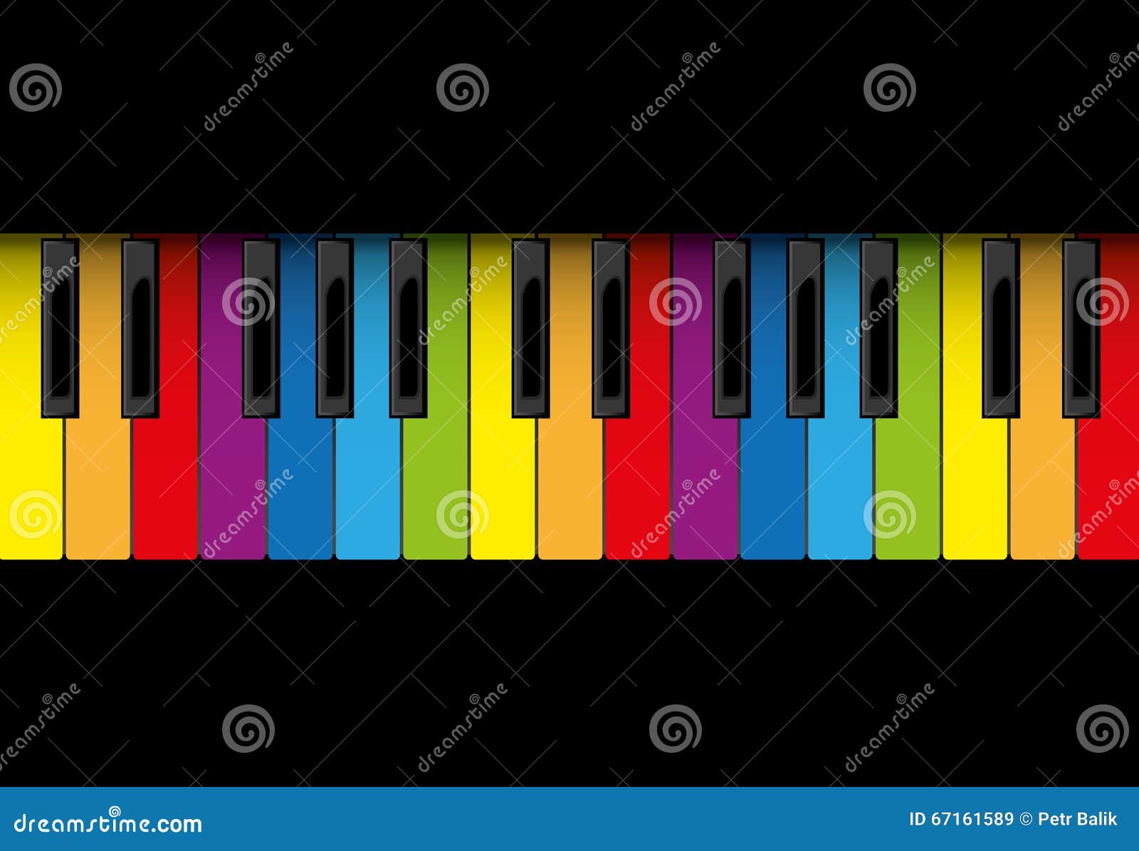Multicolor piano roll stock vector. Illustration of knob - 67161589