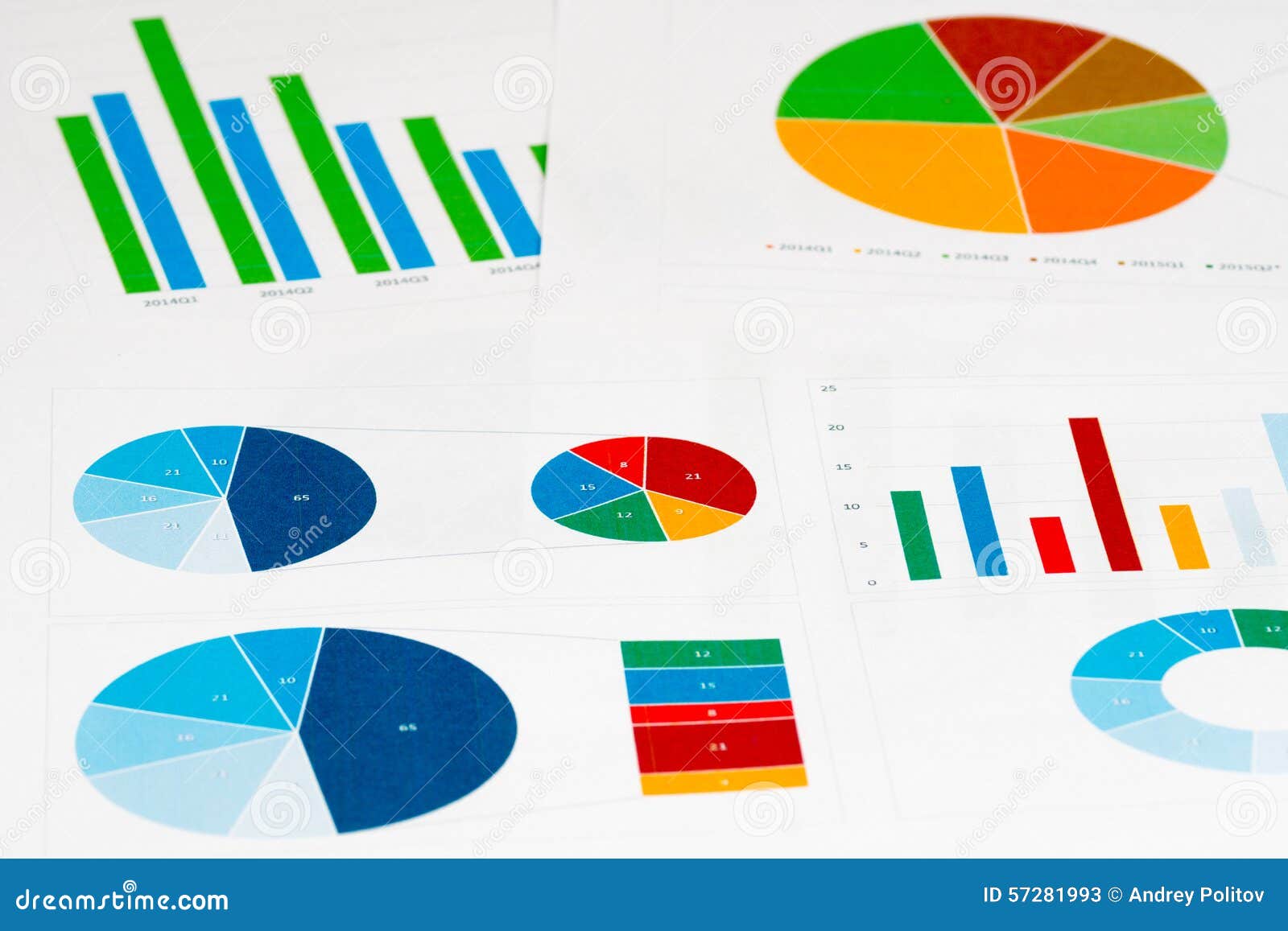 Multicolor Pie and Bar Charts Background Stock Image - Image of chart ...
