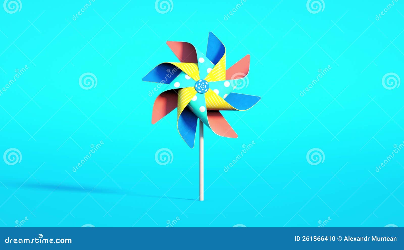 Multicolor Pinwheel Spinning in Loop Stock Footage - Video of loopable ...