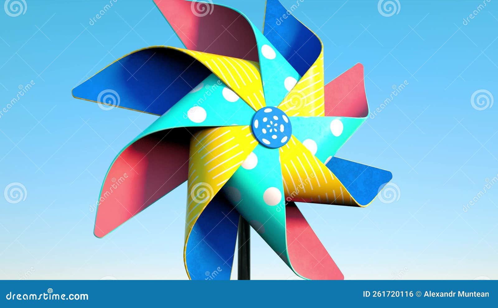 Multicolor Pinwheel Spinning in Loop Stock Footage - Video of flora ...