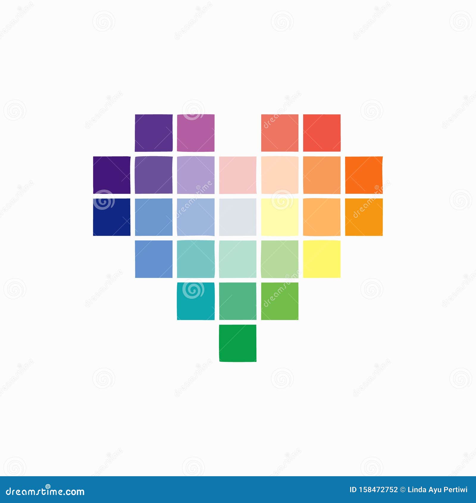 Multicolor Pixel Heart Background Stock Vector - Illustration of multicolor, creative: 158472752