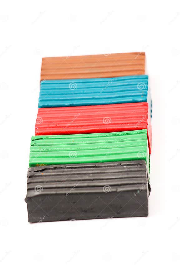 Multicolor Plasticine Blocks Isolated Stock Image - Image of modeling ...