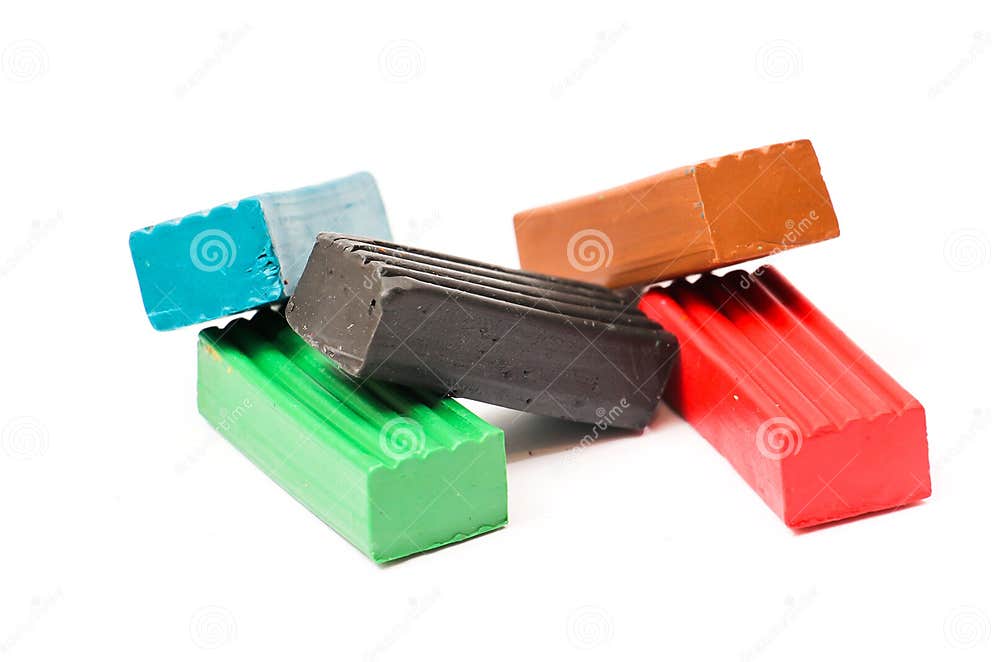 Multicolor Plasticine Blocks Isolated Stock Image - Image of conceptual ...