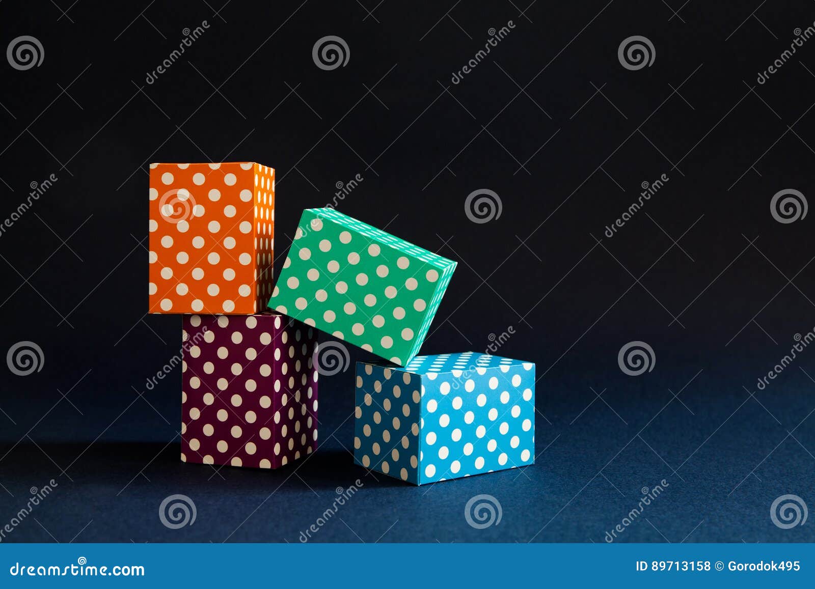 Multicolor Polka Dot Blocks Pattern Composition. Violet Green Orange ...