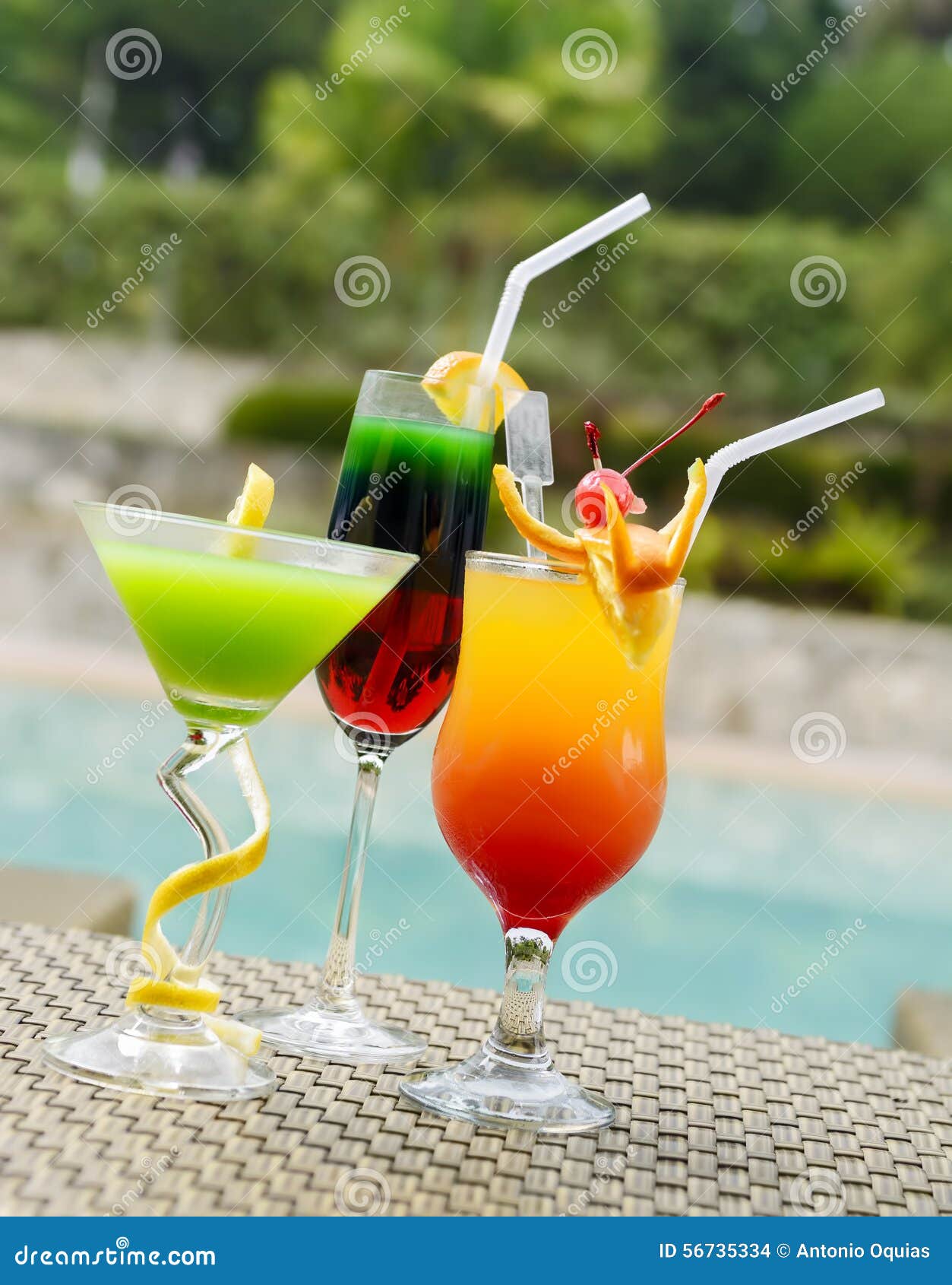 Multicolor Pool Cocktails stock photo. Image of multicolor - 56735334