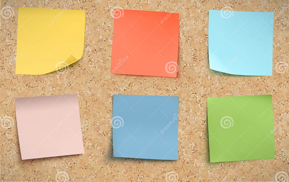 Multicolor post it notes stock vector. Illustration of color - 91527534