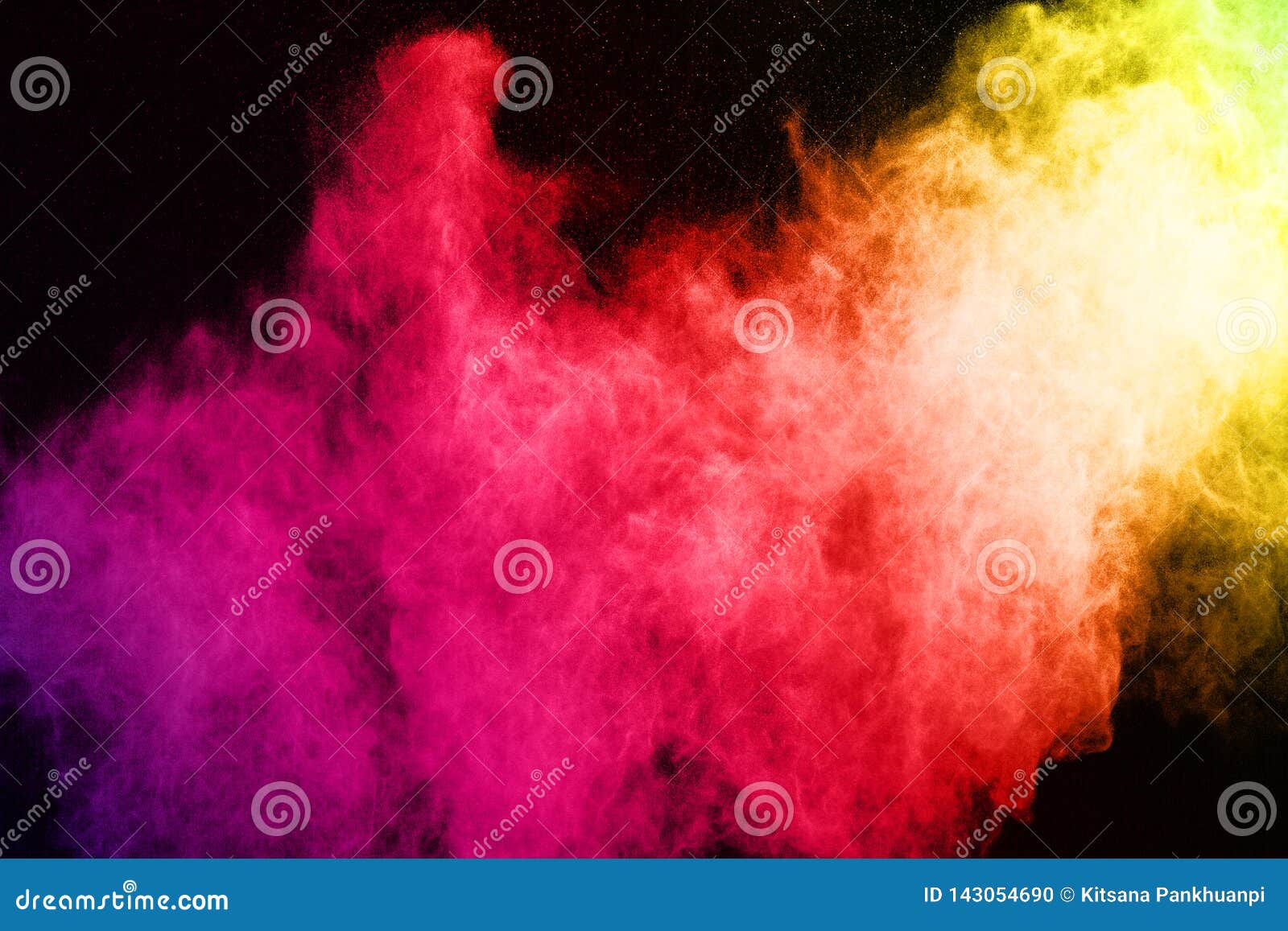 Multicolor Powder Explosion on Black Background. Stock Photo - Image of ...