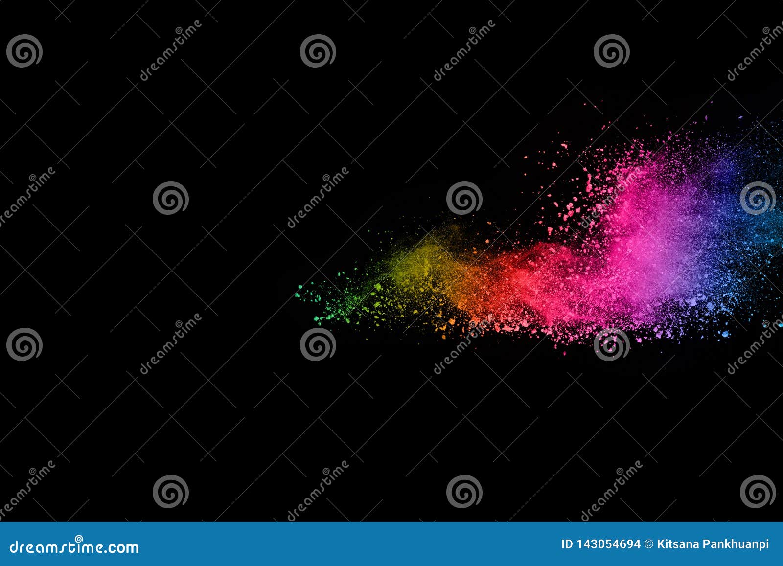 Multicolor Powder Explosion on Black Background. Stock Photo - Image of ...