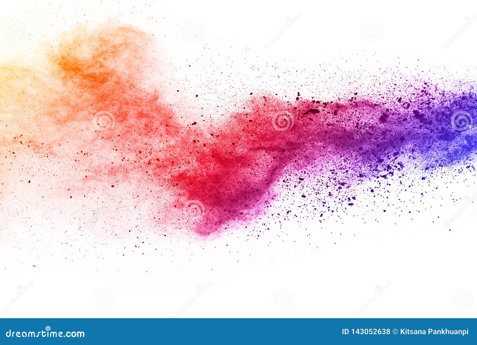Multicolor Powder Explosion on White Background. Stock Photo - Image of ...
