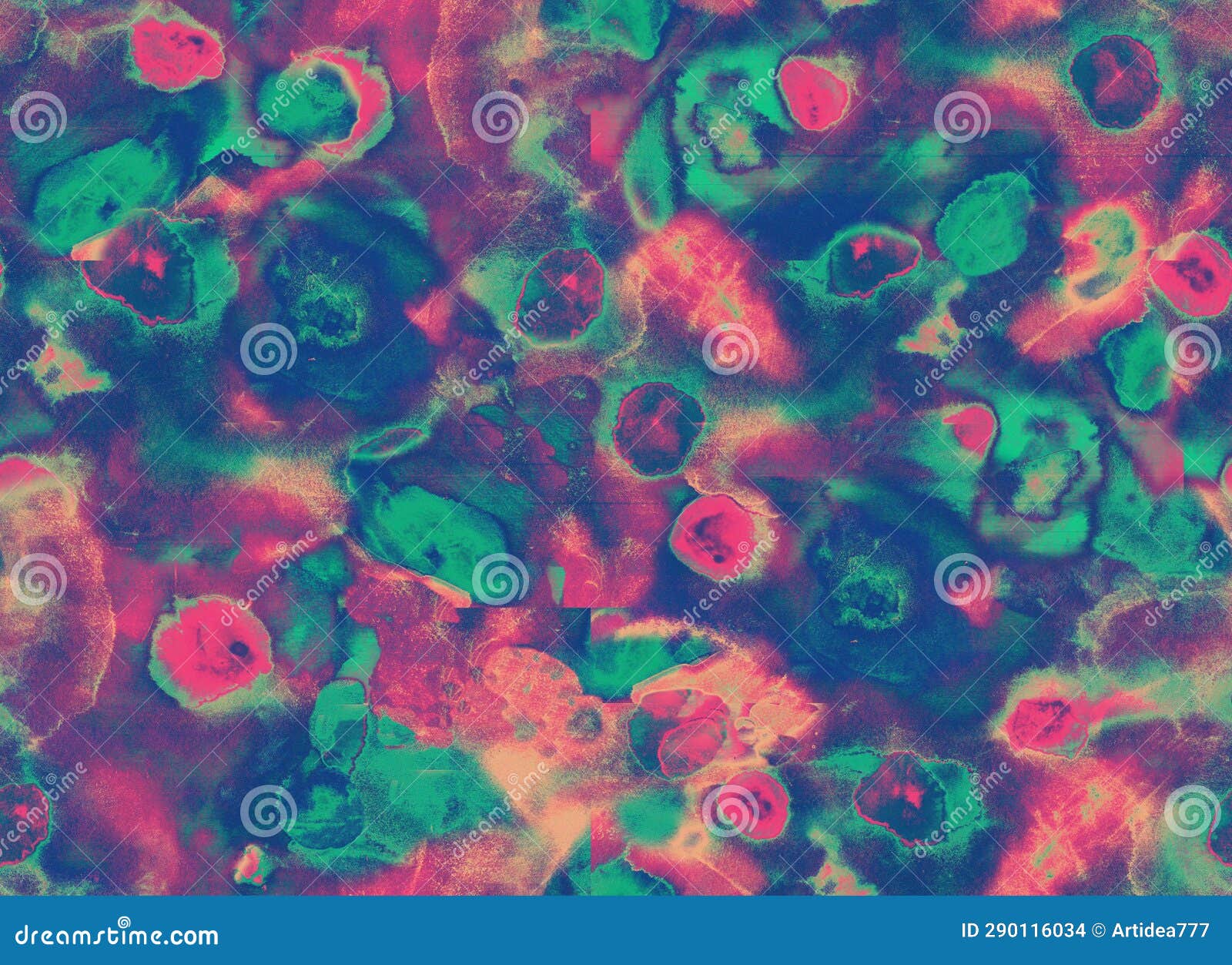 Multicolor Psychedelic Watercolor Seamless Pattern Spotted Textured ...