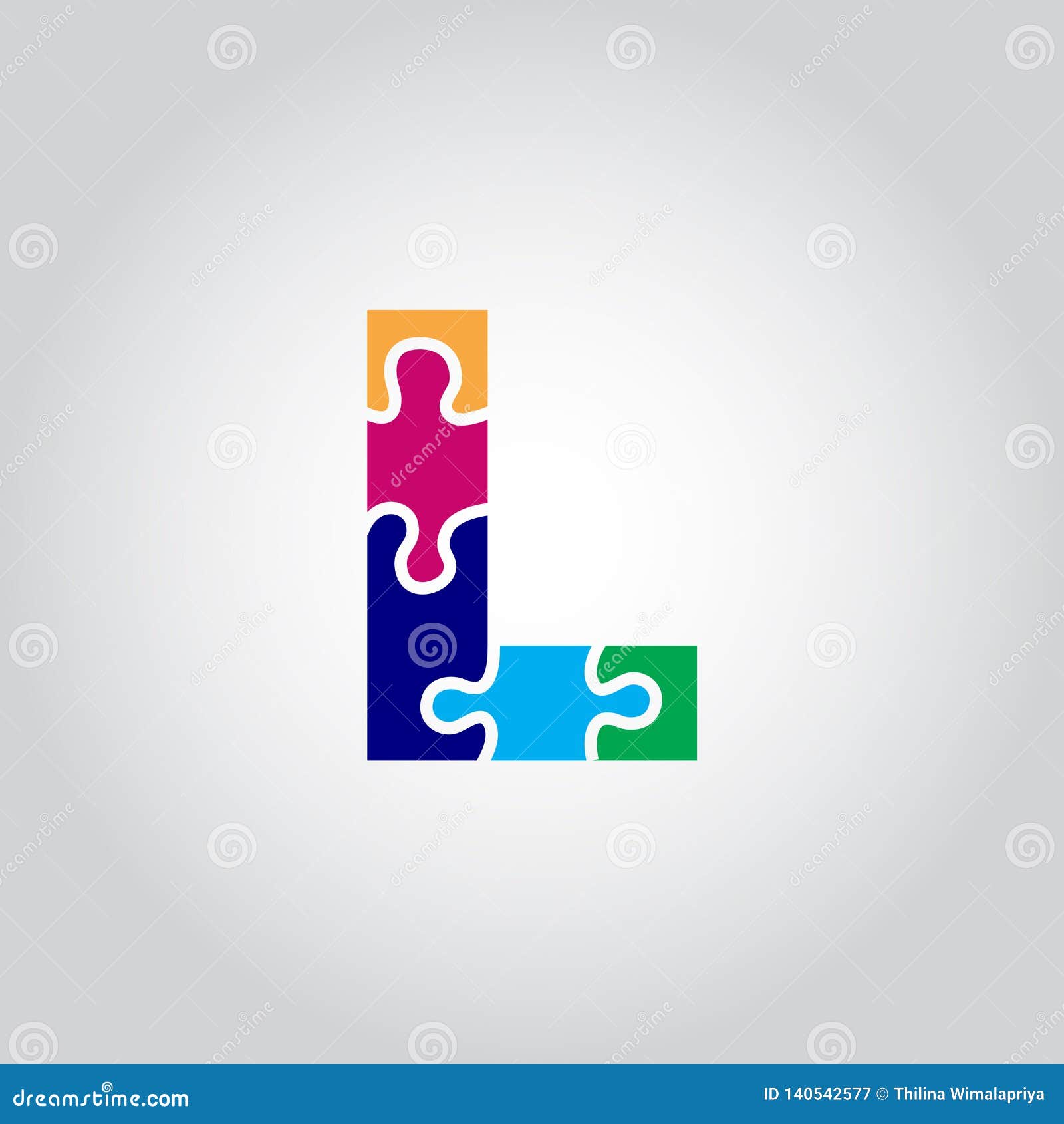 Abstract Puzzle L Letter Logo Vector Template Stock Vector ...