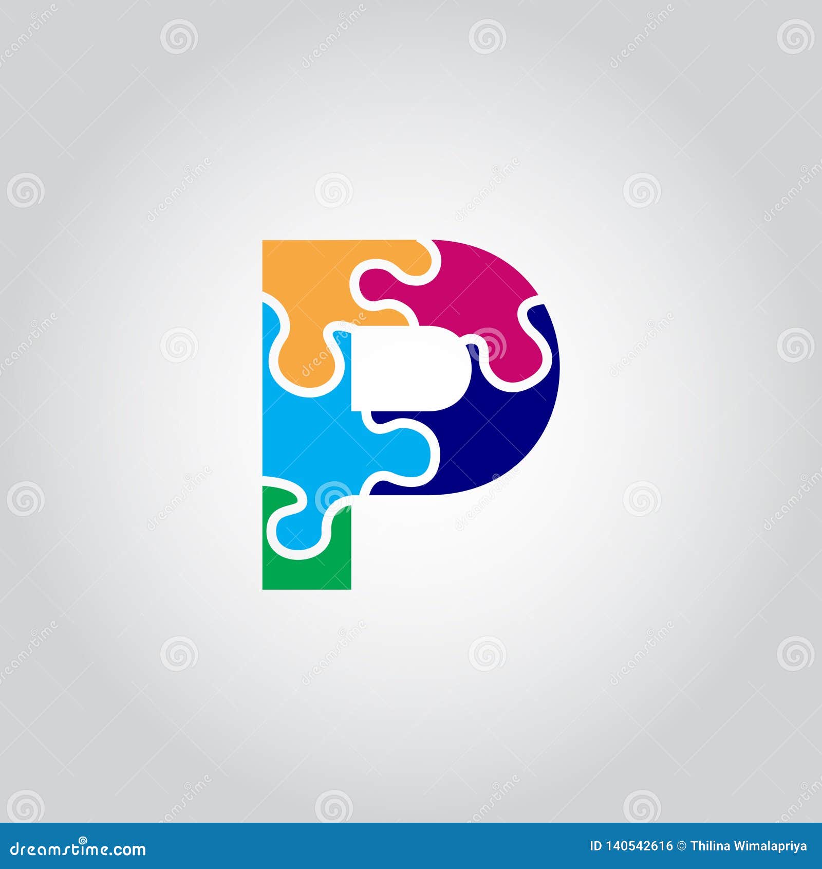 Abstract Puzzle P Letter Logo Vector Template Stock Vector ...