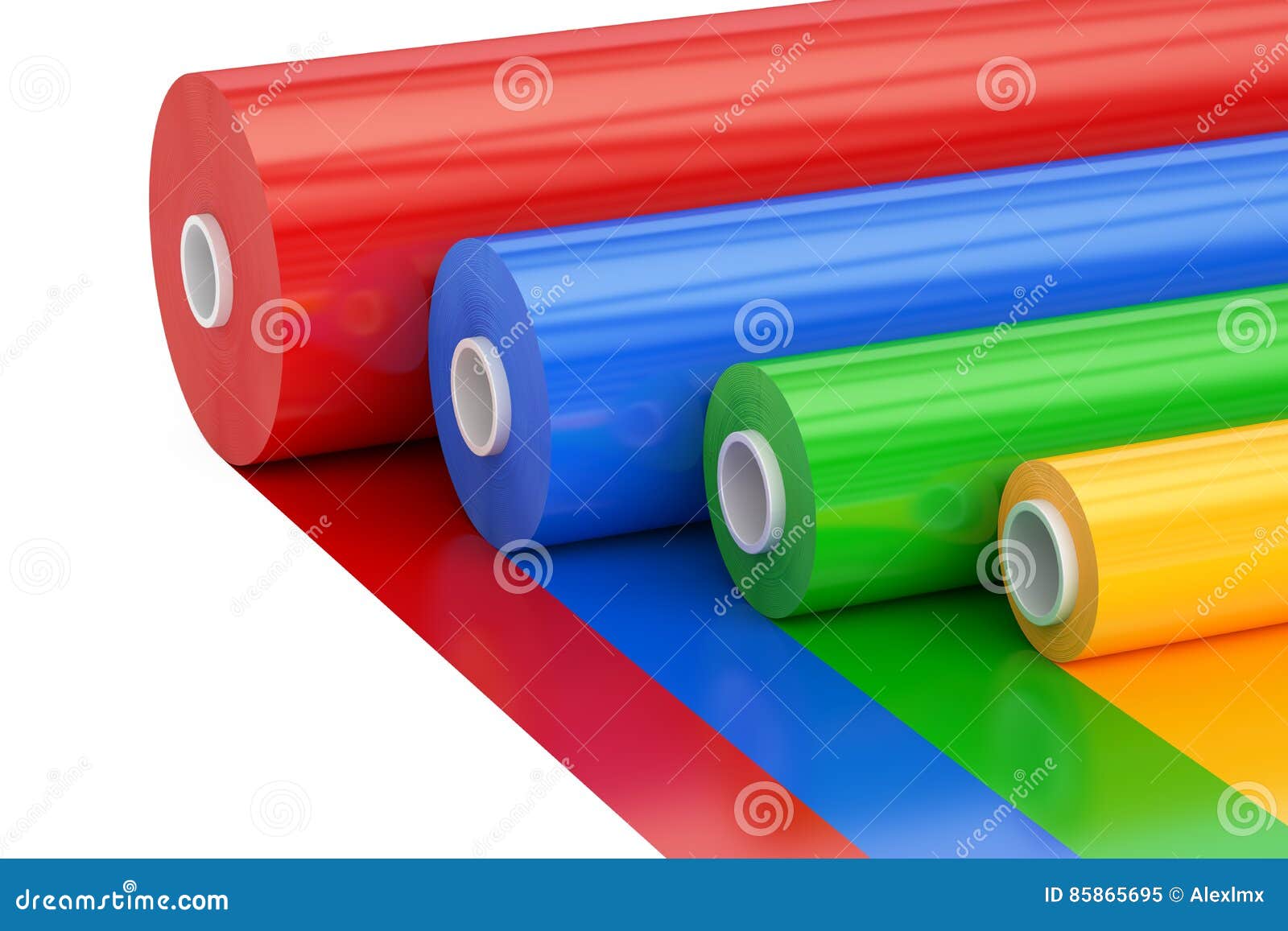 Multicolor PVC Polythene Plastic Tape Rolls, 3D Rendering Stock Image ...