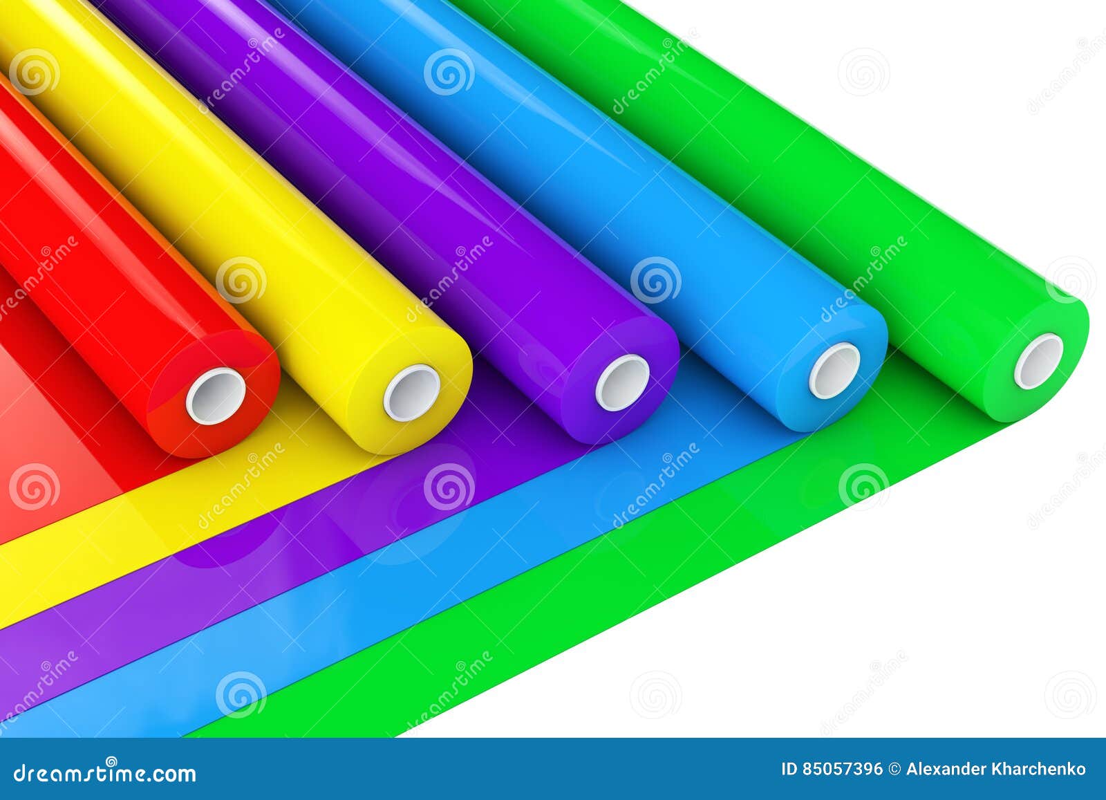 Multicolor PVC Polythene Plastic Tape Rolls, 3D Rendering Stock Image ...