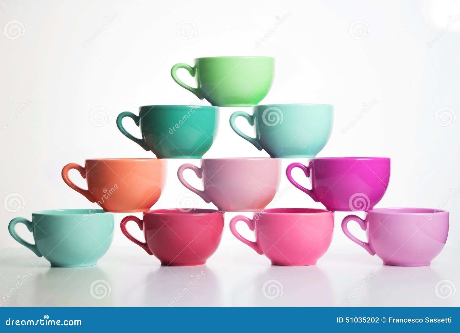 Multicolor pyramid cups stock photo. Image of everyday - 51035202